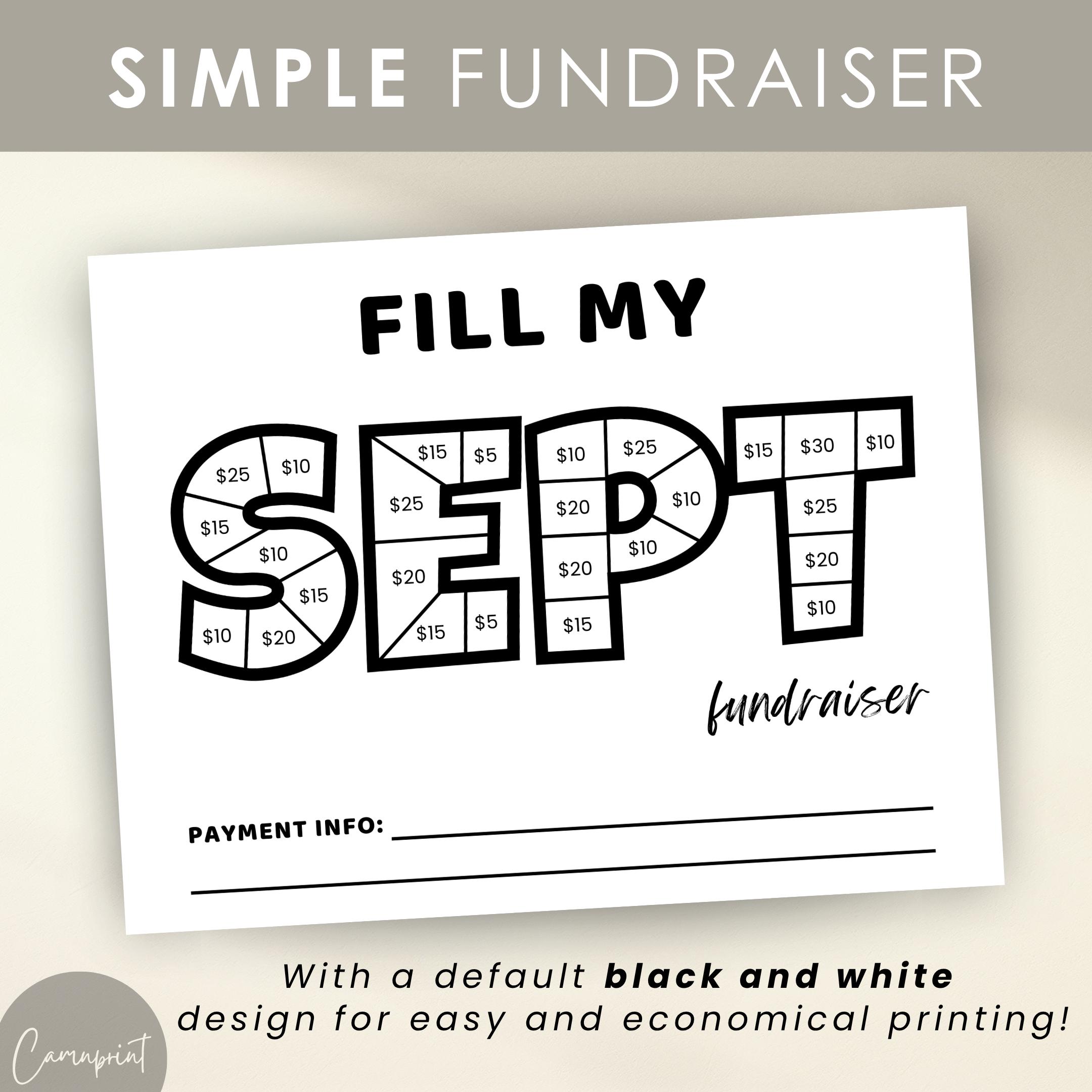 Fill My Month September Fundraiser Black Out Board, September Calendar ...