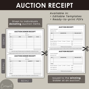 Editable Auction Bundle Item Description Sheet, Auction Bid Sheet ...