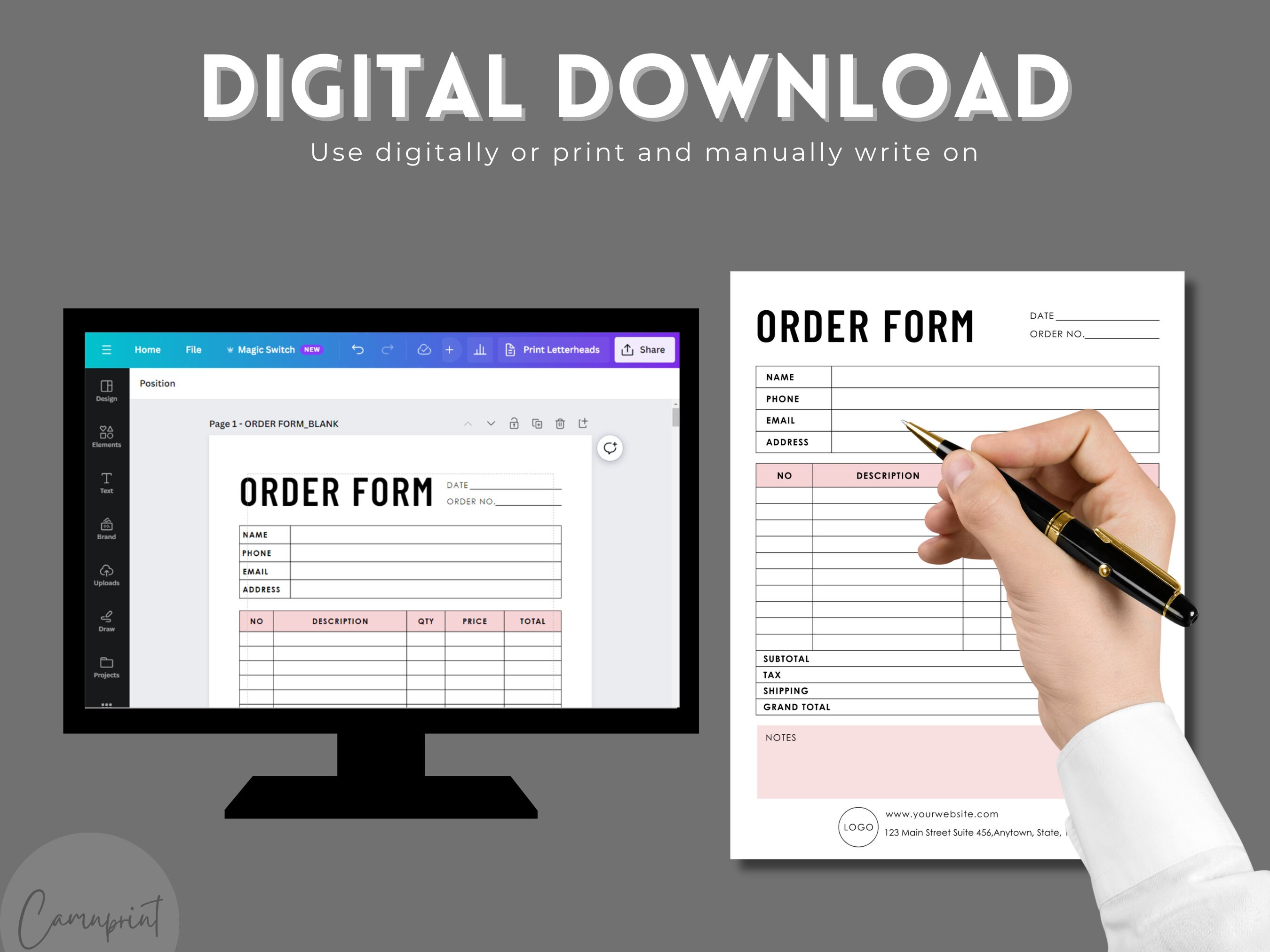 Order Form Editable, Crafters Order Form Template, Etsy Shop Craft ...