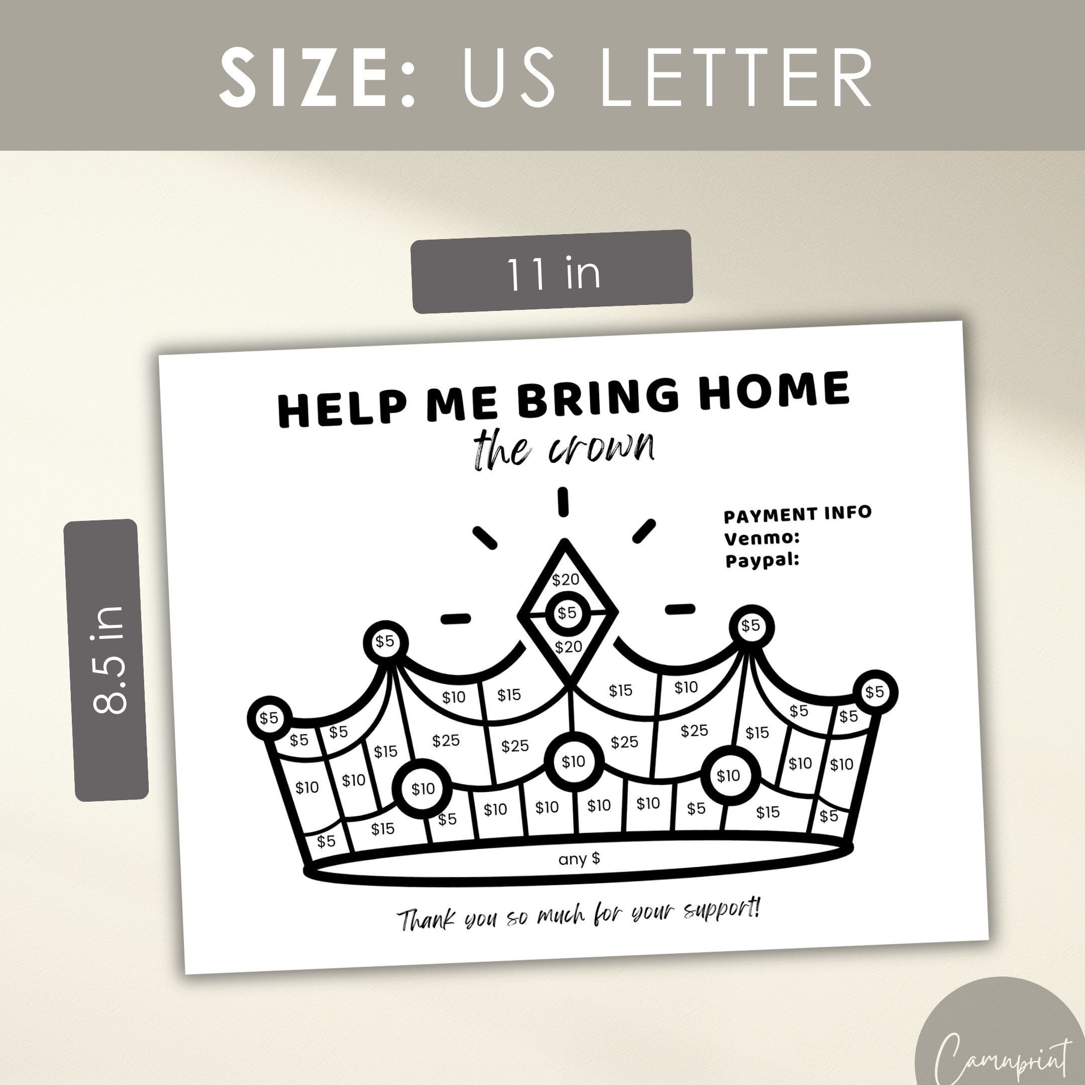 Fill My Crown Pageant Fundraiser for Pageant Fundraising Form Editable ...