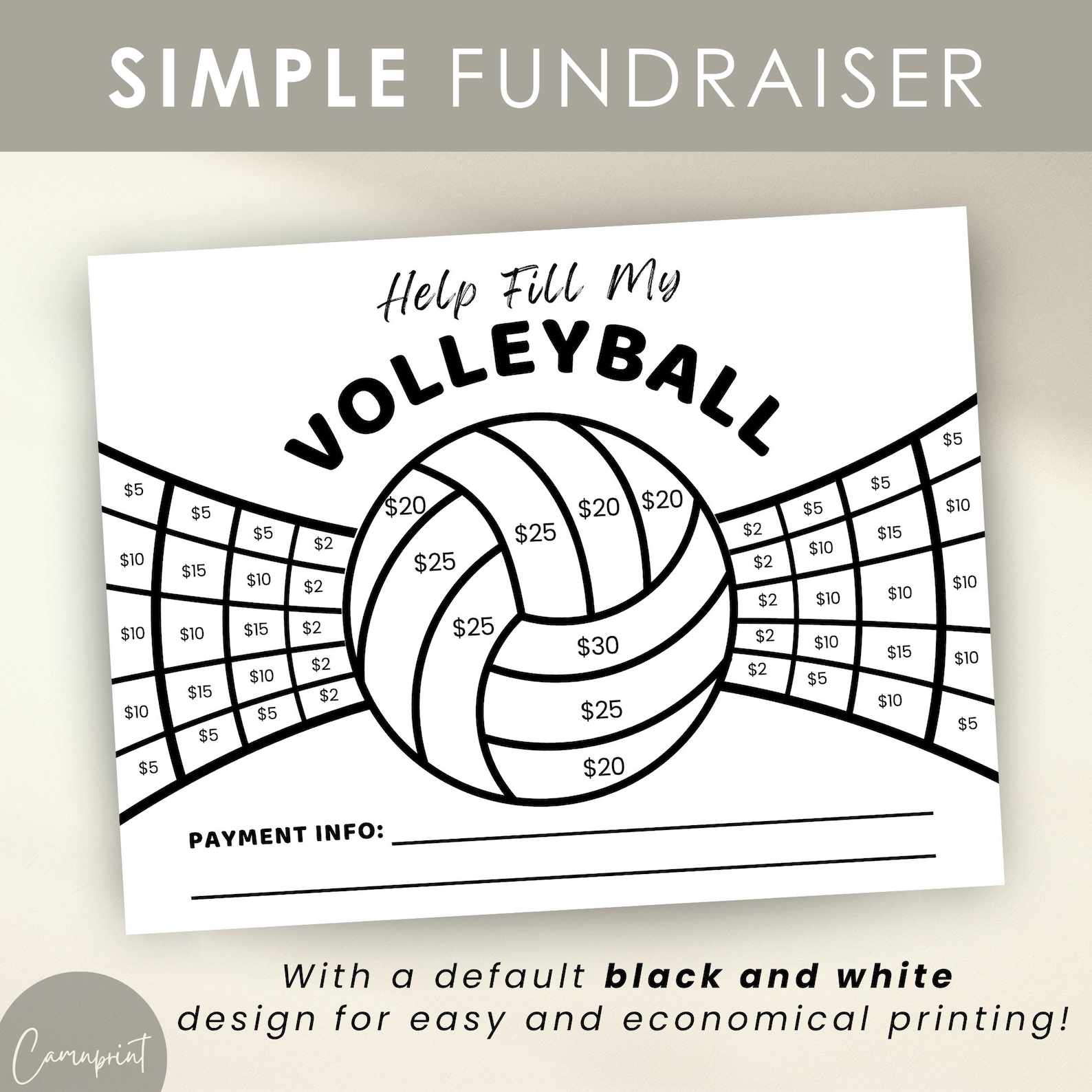 Volleyball Fundraiser Template, Fill My Volleyball Fundraiser Editable ...