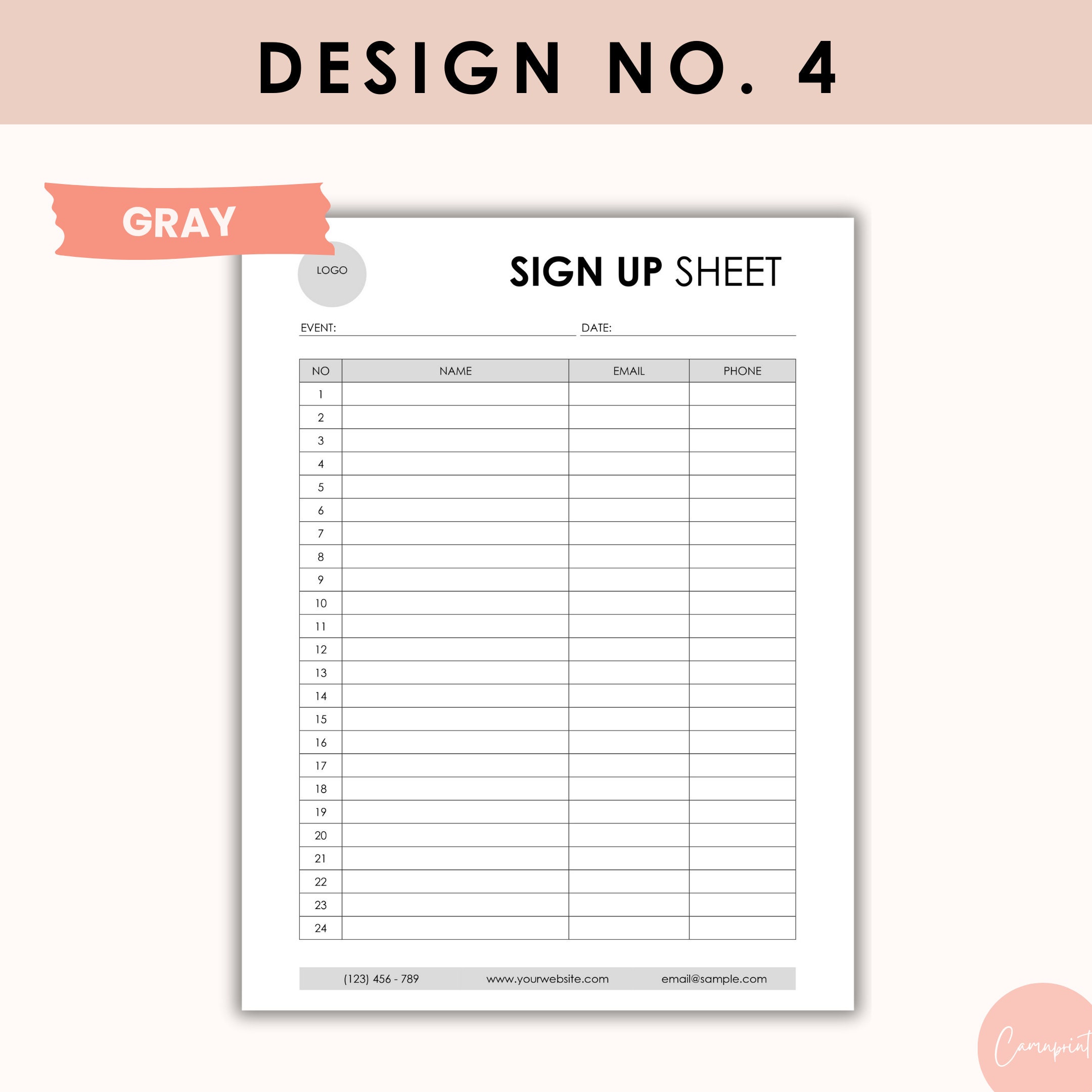 Editable Sign up Sheet Template, Sign up Sheet, Printable Sign up Form ...