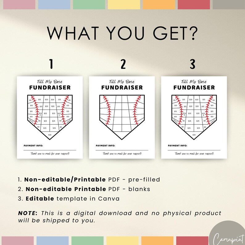 Fill My Base Baseball Team Fundraiser Template for Sports Fundraiser ...