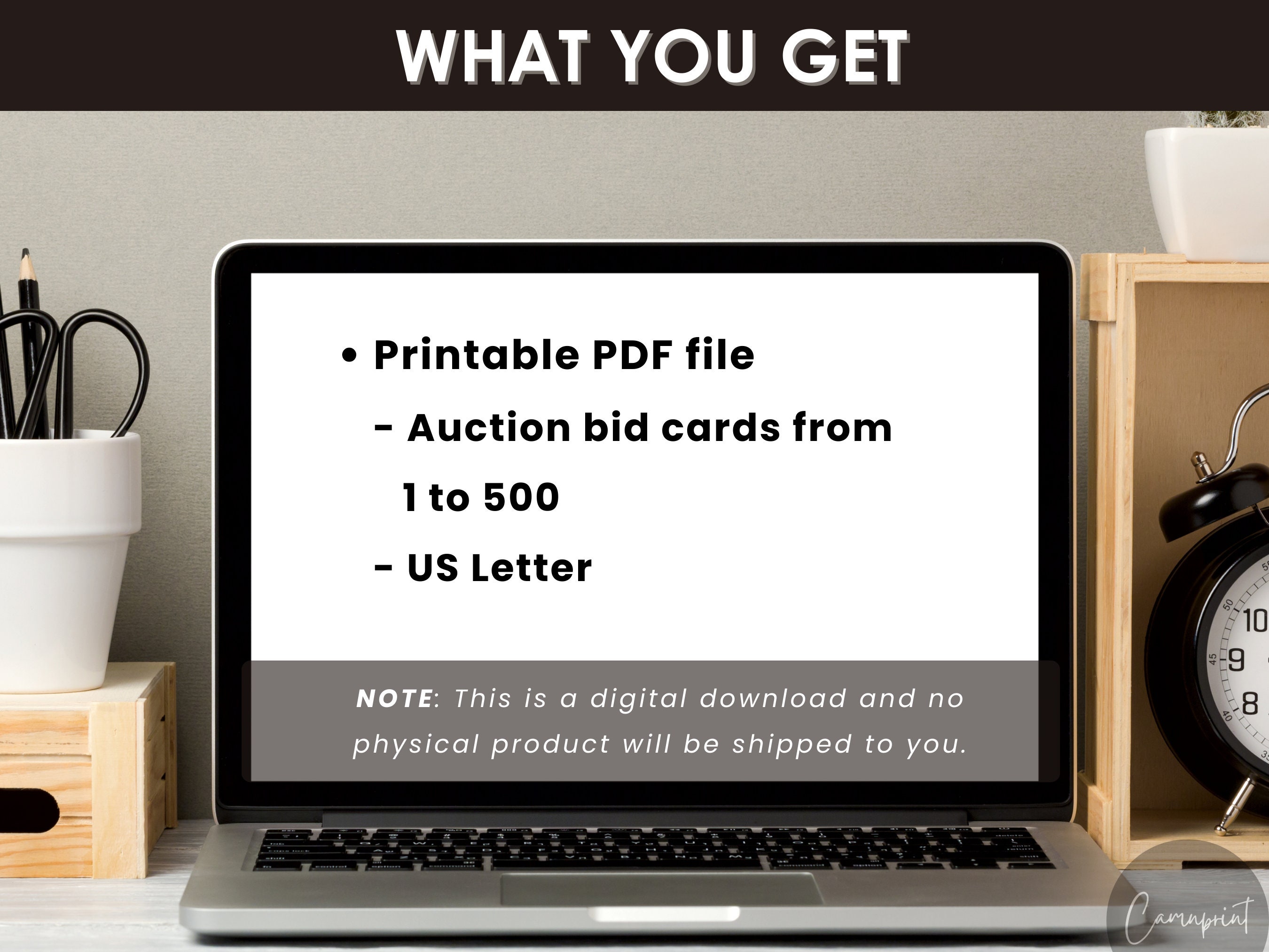 Auction Bid Card Printable Numbered Cards With Notes, Auction Printable ...