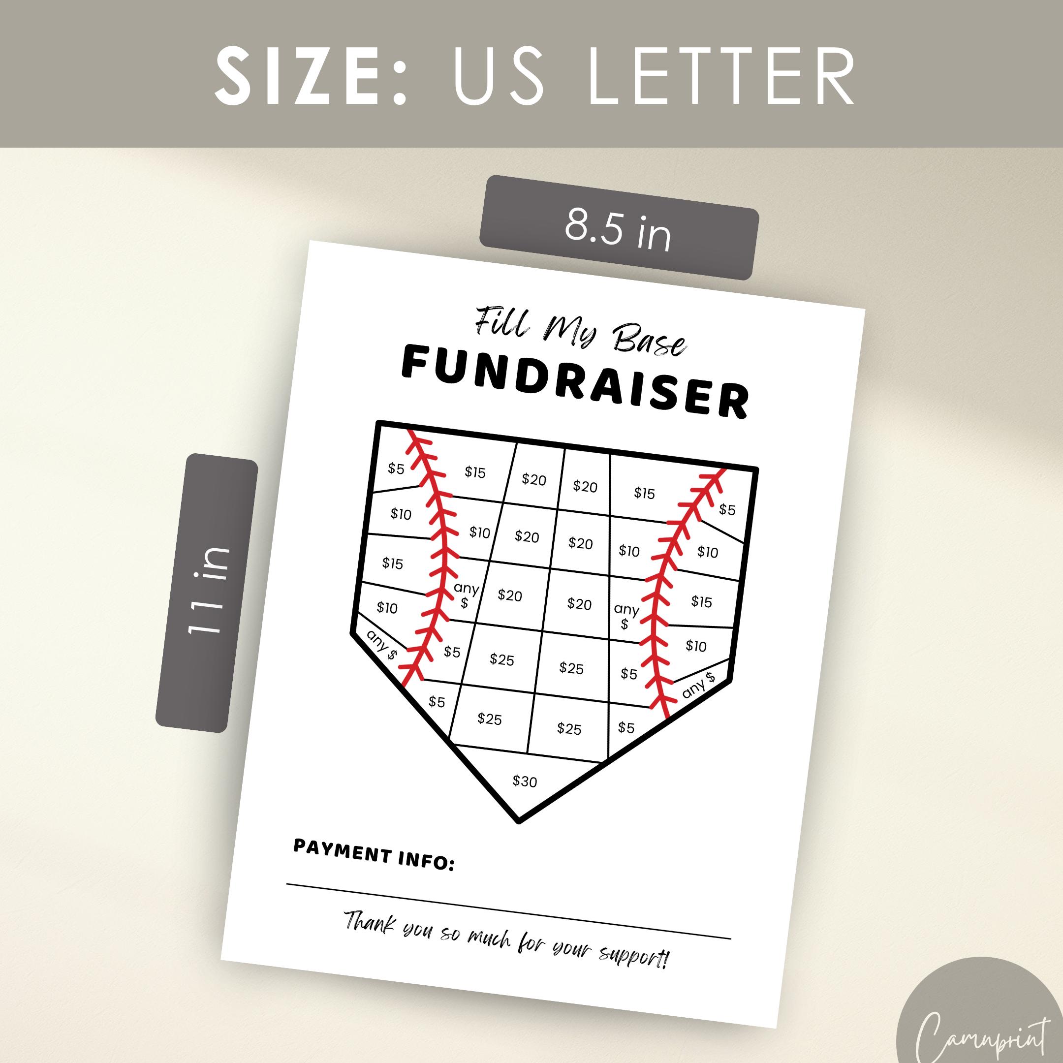 Fill My Base Baseball Team Fundraiser Template for Sports Fundraiser ...