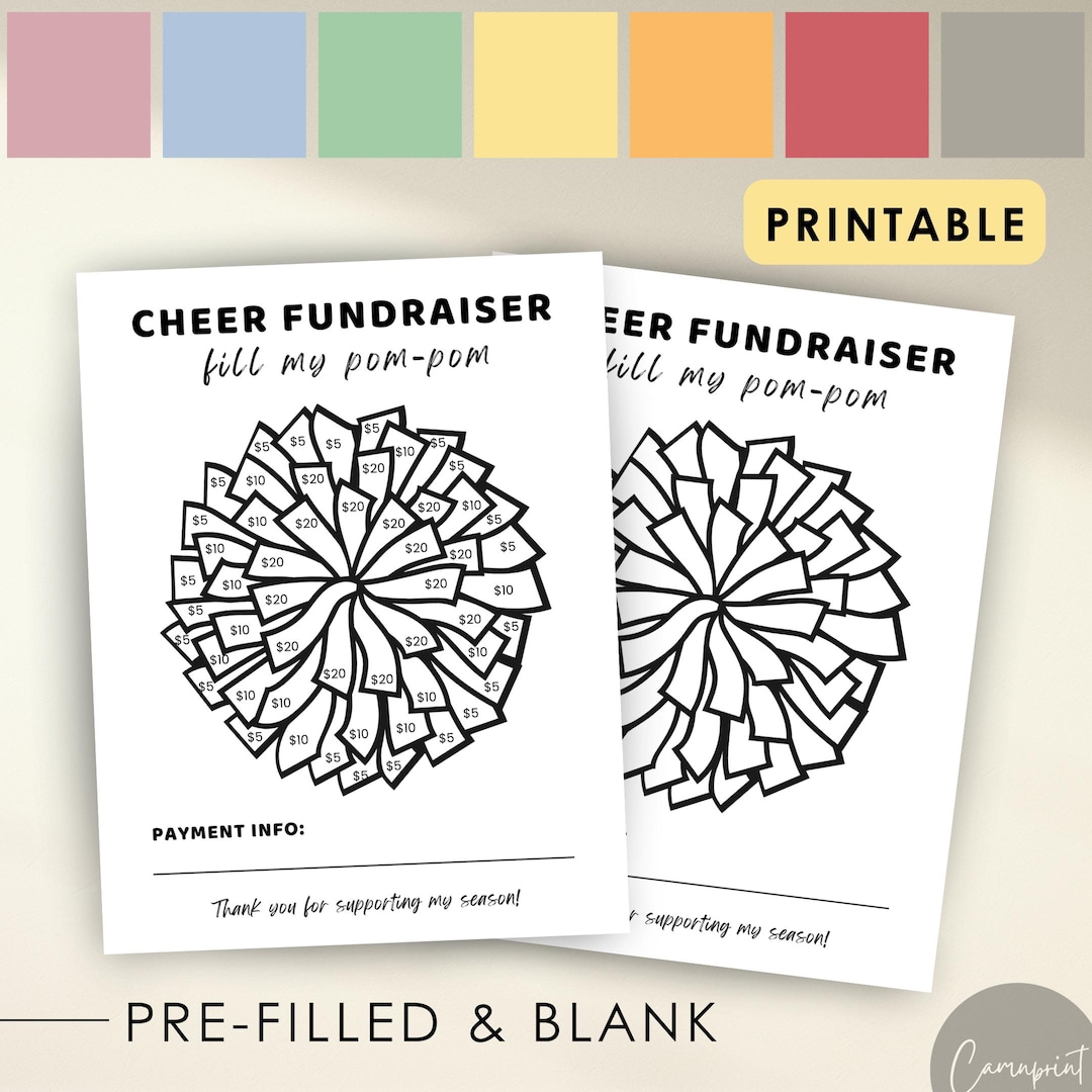 Cheer Fundraiser Fill My Pom Pom Fundraiser Form Printable Fundraiser ...