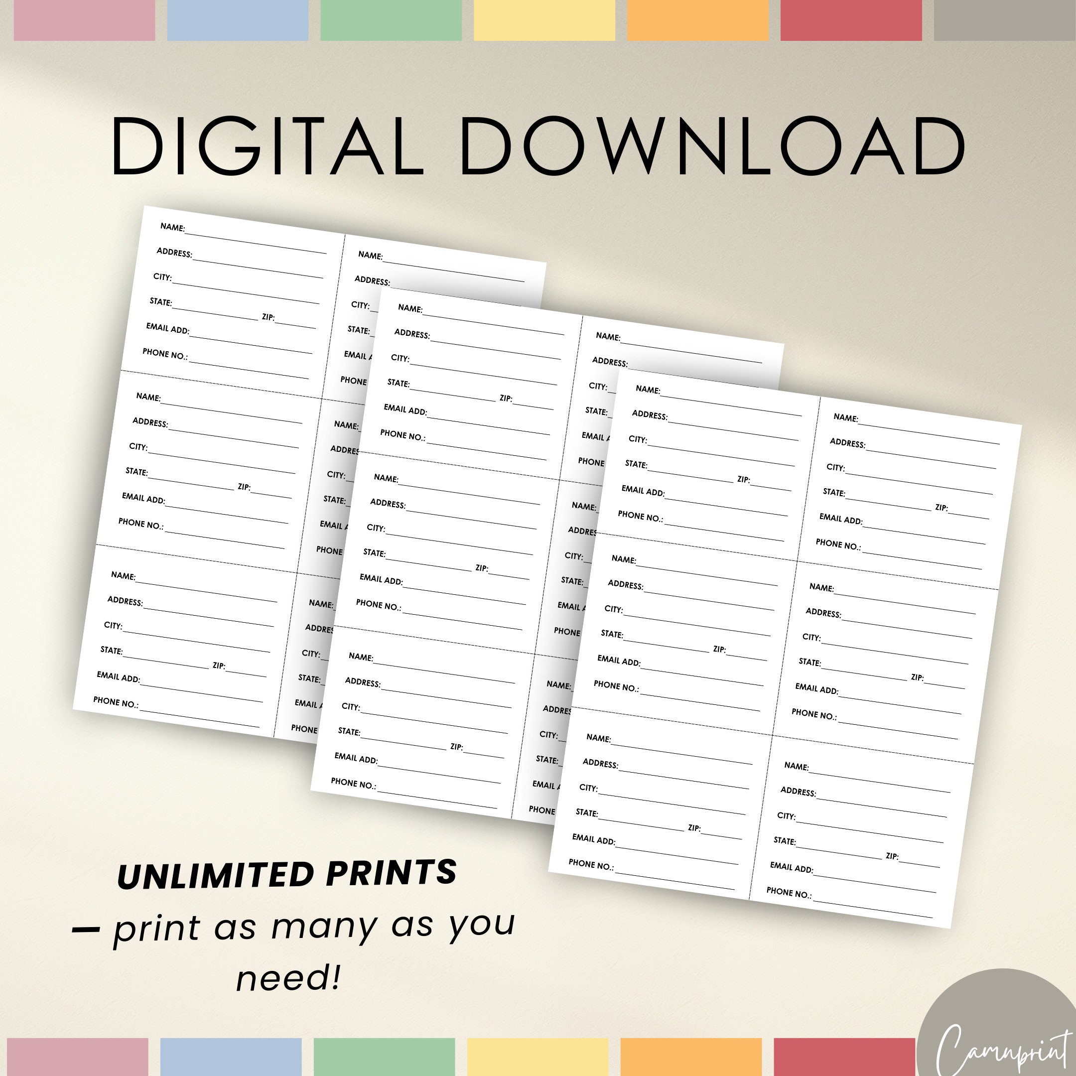 Entry Form Printable Enter to Win Form for School Auction Nonprofit ...