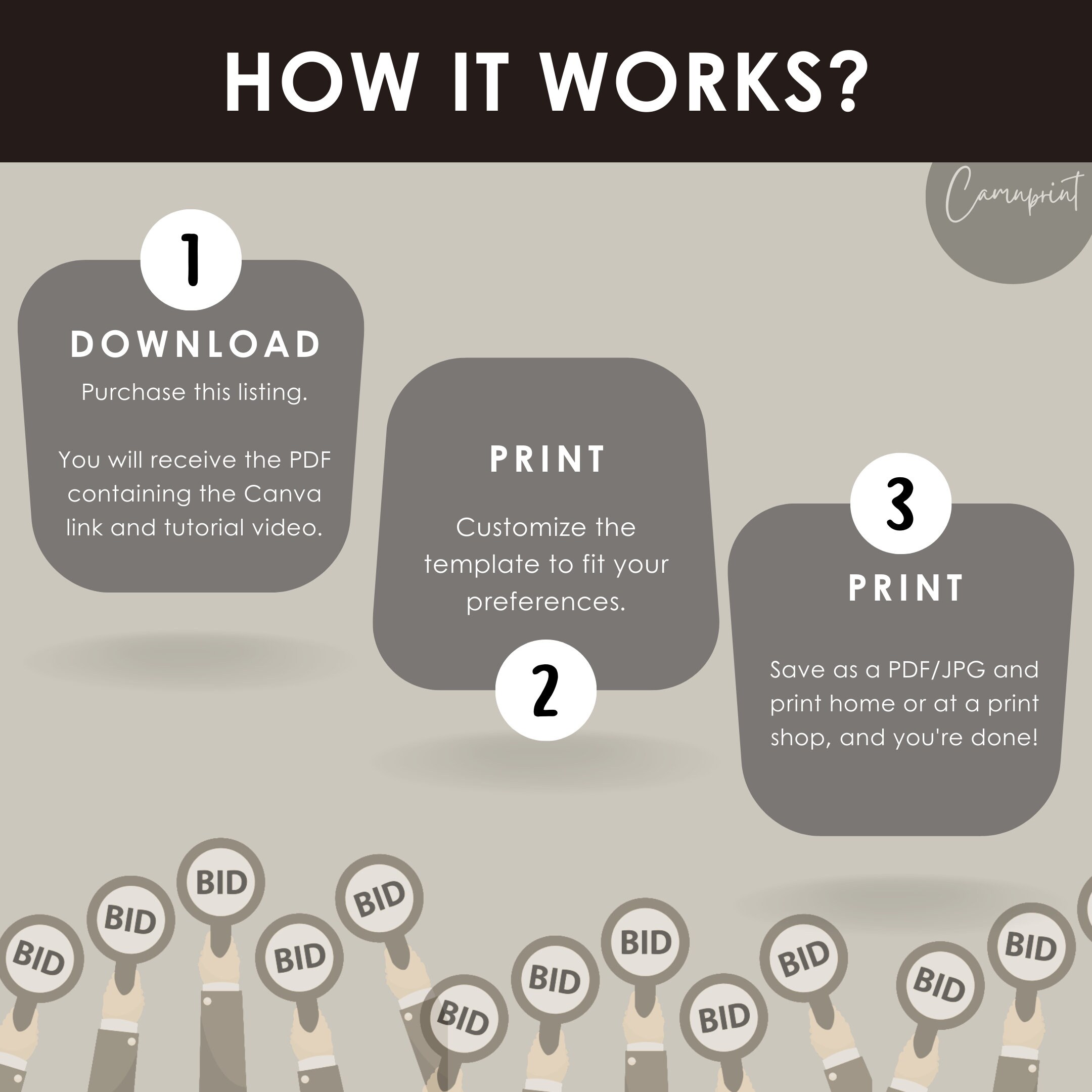 Editable Silent Auction Winner Certificate Template, Auction Item ...