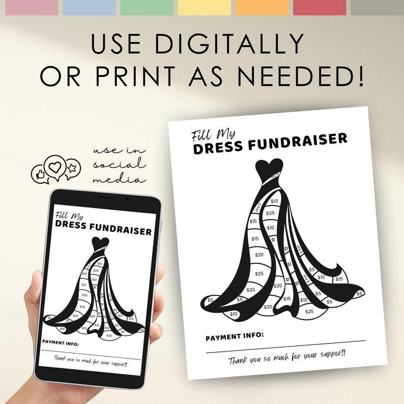 Fill My Dress Pageant Fundraiser for Pageant Fundraising Form, Color My ...