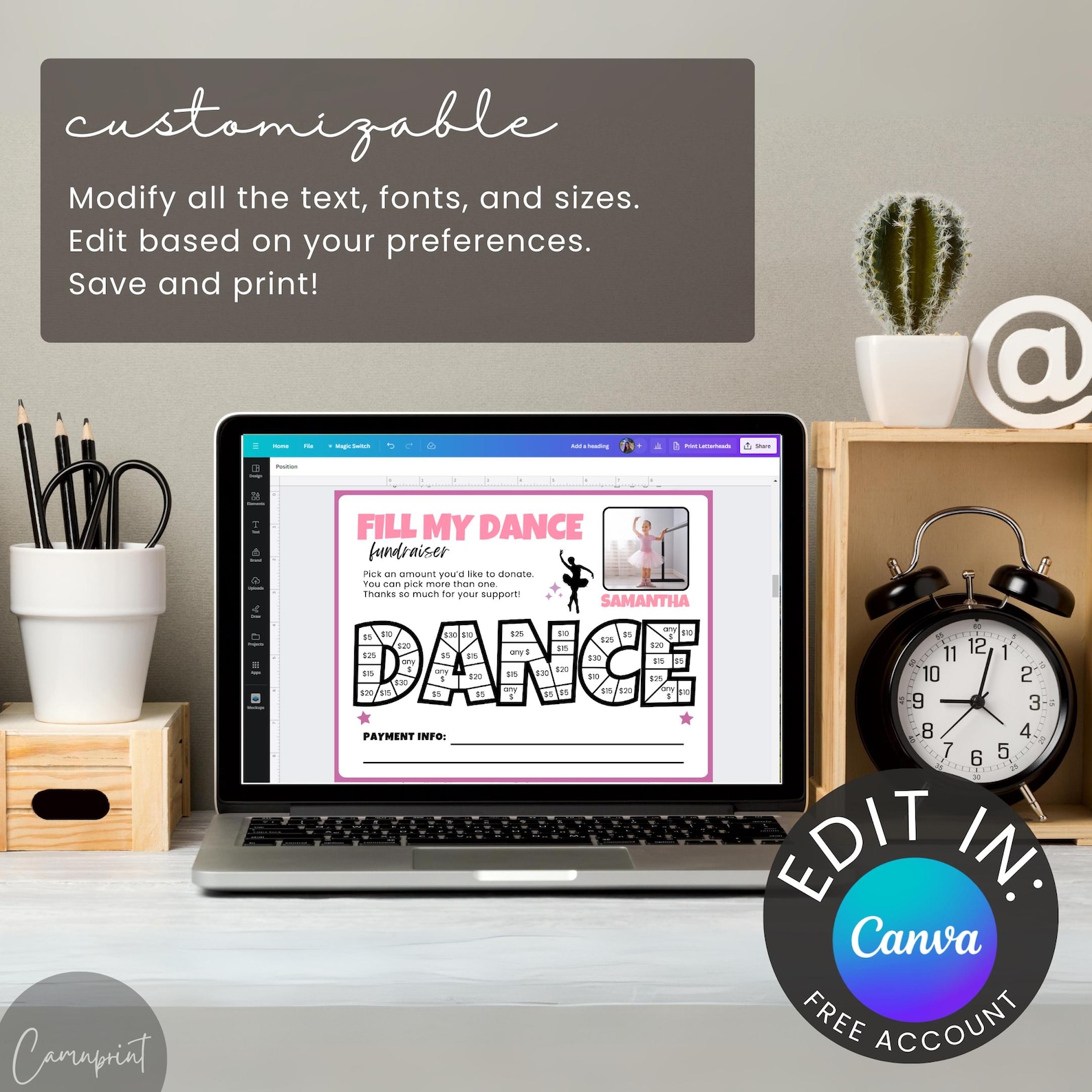 Dance Fundraiser, Fill My Dance Fundraiser Printable, Editable ...