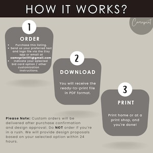 Custom Auction Bid Card Printable, Fundraising Numbers, Numbered Cards ...