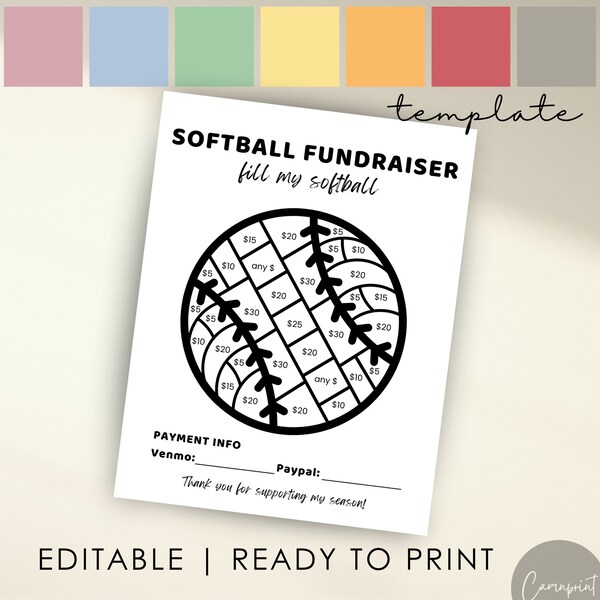 Softball Fundraiser Template - Etsy
