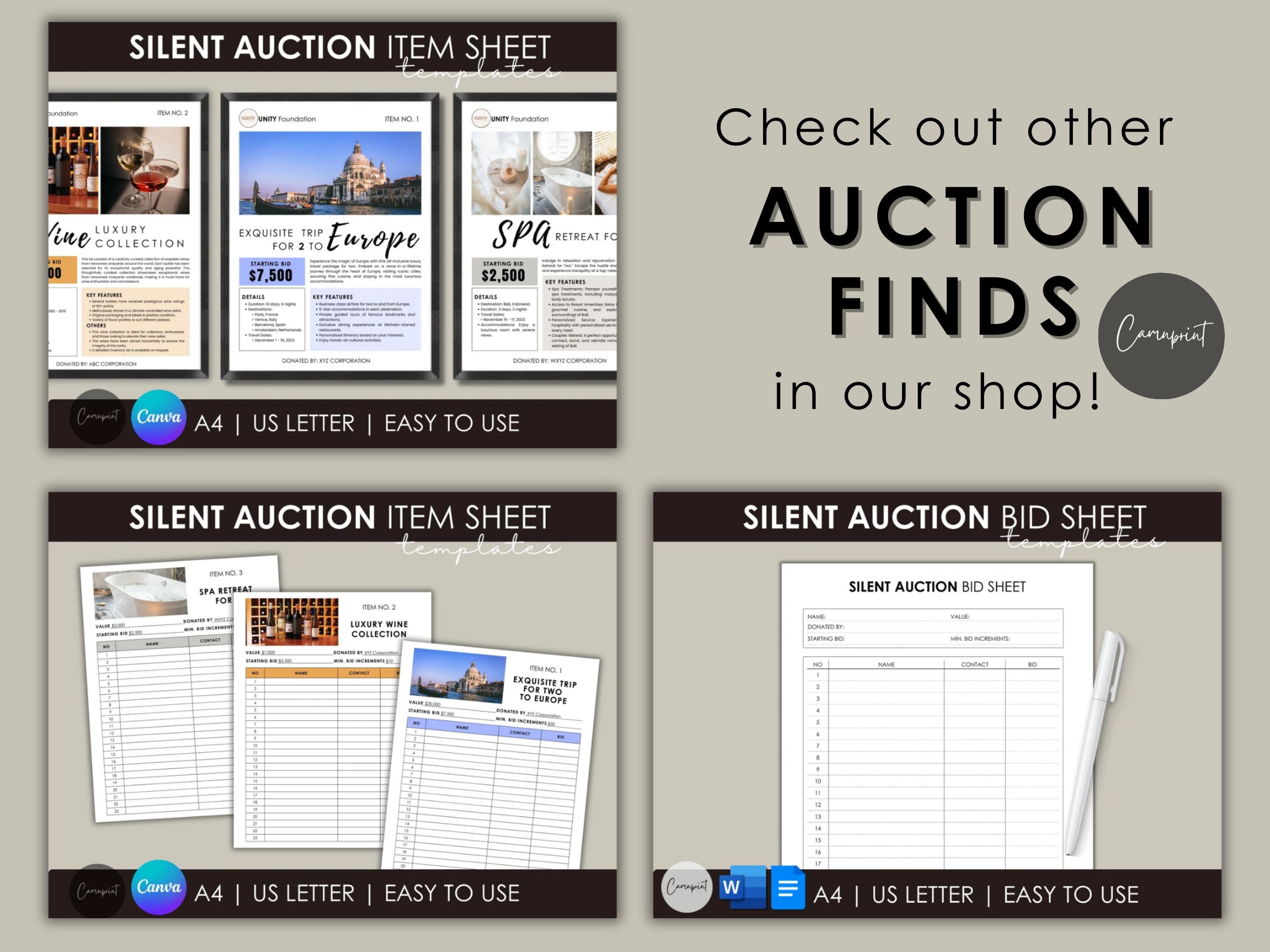 Auction Bid Card Printable, Fundraising Numbers, Numbered Cards ...