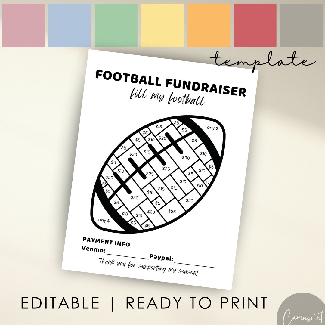 Color My Football Fundraiser Form for Sports Fundraiser Fill My ...
