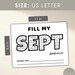 Fill My Month September Fundraiser Black Out Board, September Calendar ...