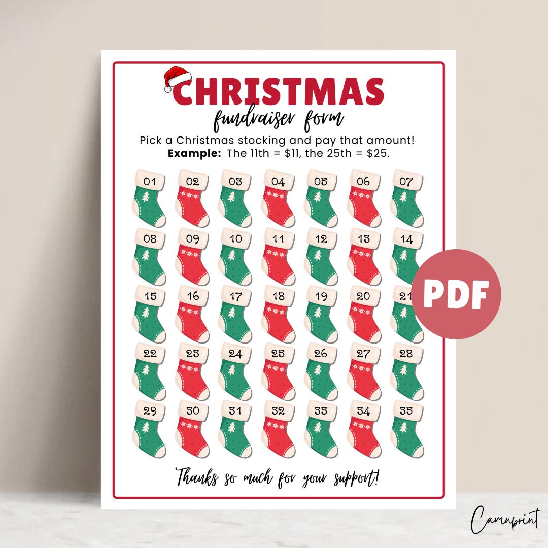 Christmas Fundraiser Form for Holiday Fundraiser, Black Out My Board ...