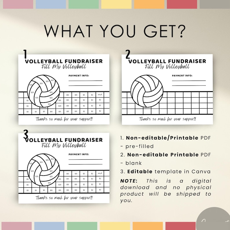 Volleyball Fundraiser Template, Fill My Volleyball Fundraiser Editable ...