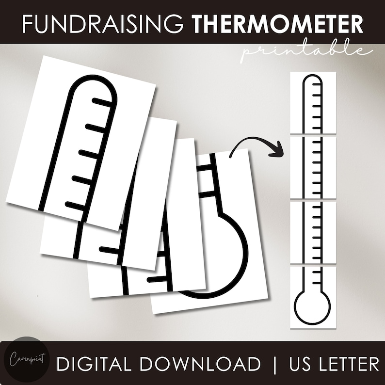 Printable Really Big Goal Fundraising Thermometer for Nonprofit ...