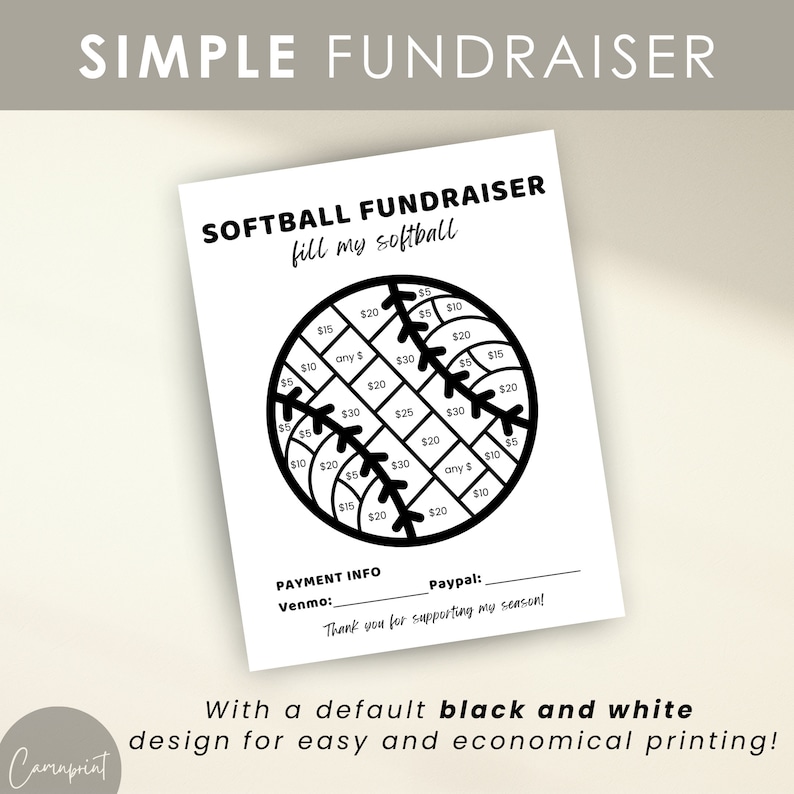 Editable Softball Fundraiser Template for Sports Fundraiser Form ...