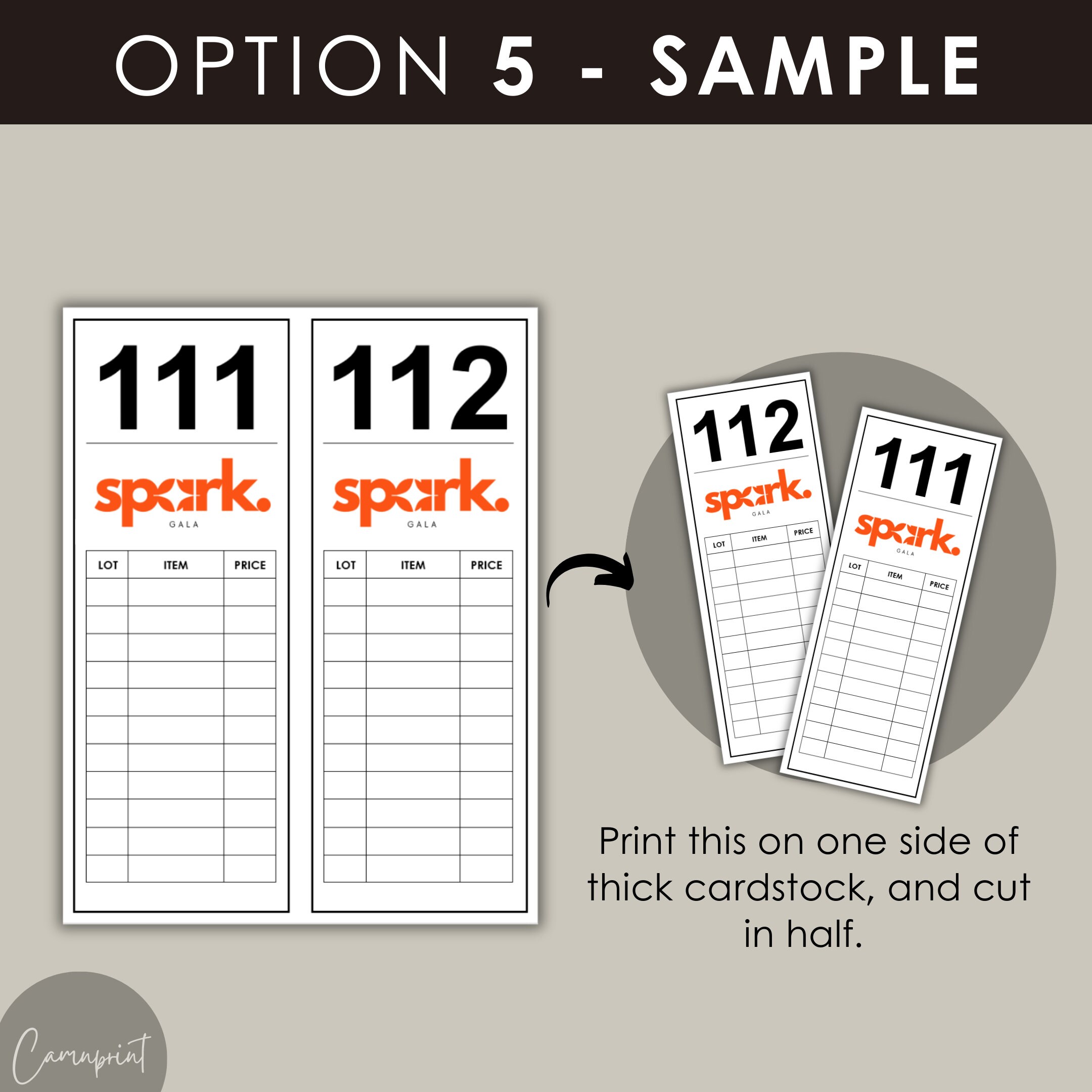 Custom Auction Bid Card Printable, Fundraising Numbers, Numbered Cards ...