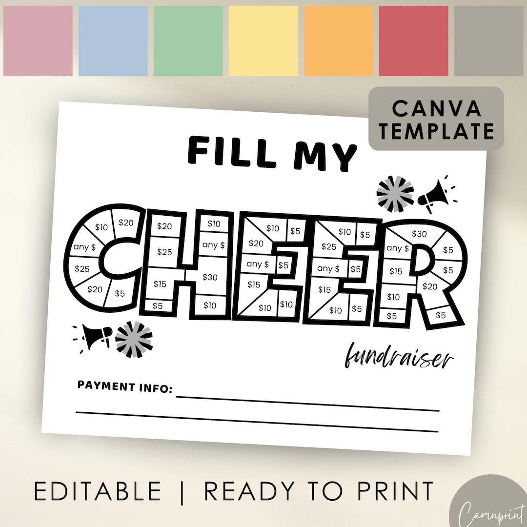 Cheer Fundraiser, Fill My Cheer Fundraiser Form for Cheerleading ...