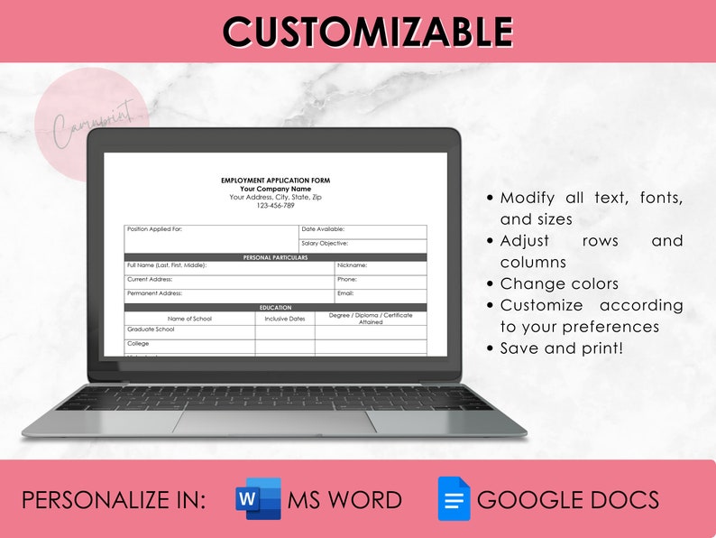 Employment Application, Employee Application Form, Job Application ...