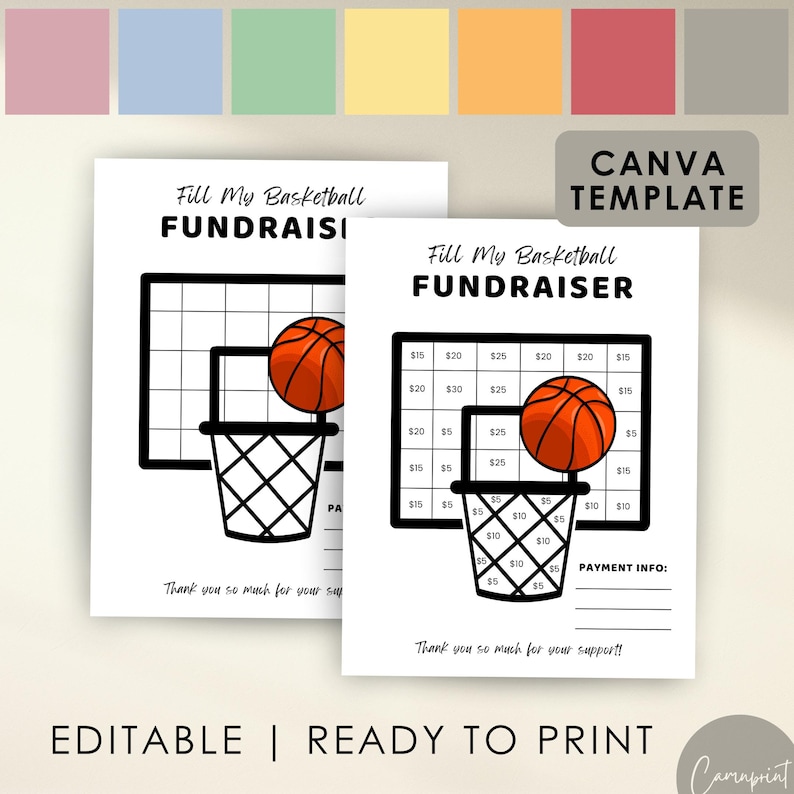 Basketball Fundraiser Template for Sports Fundraiser, Color My ...