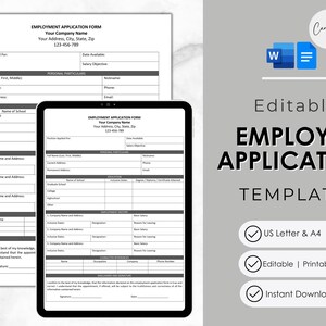 Employment Application, Employee Application Form, Job Application ...