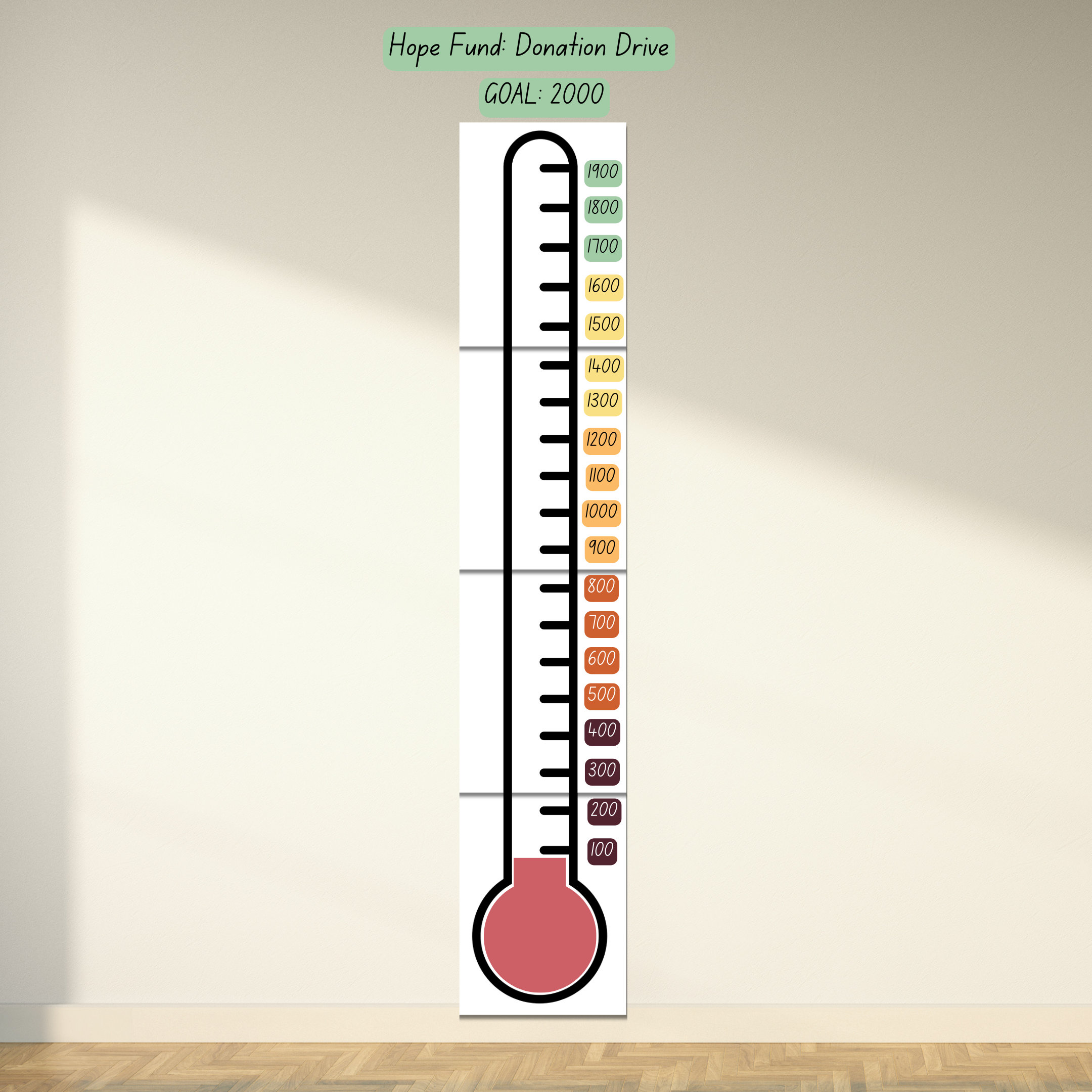 Printable Really Big Goal Fundraising Thermometer for Nonprofit ...