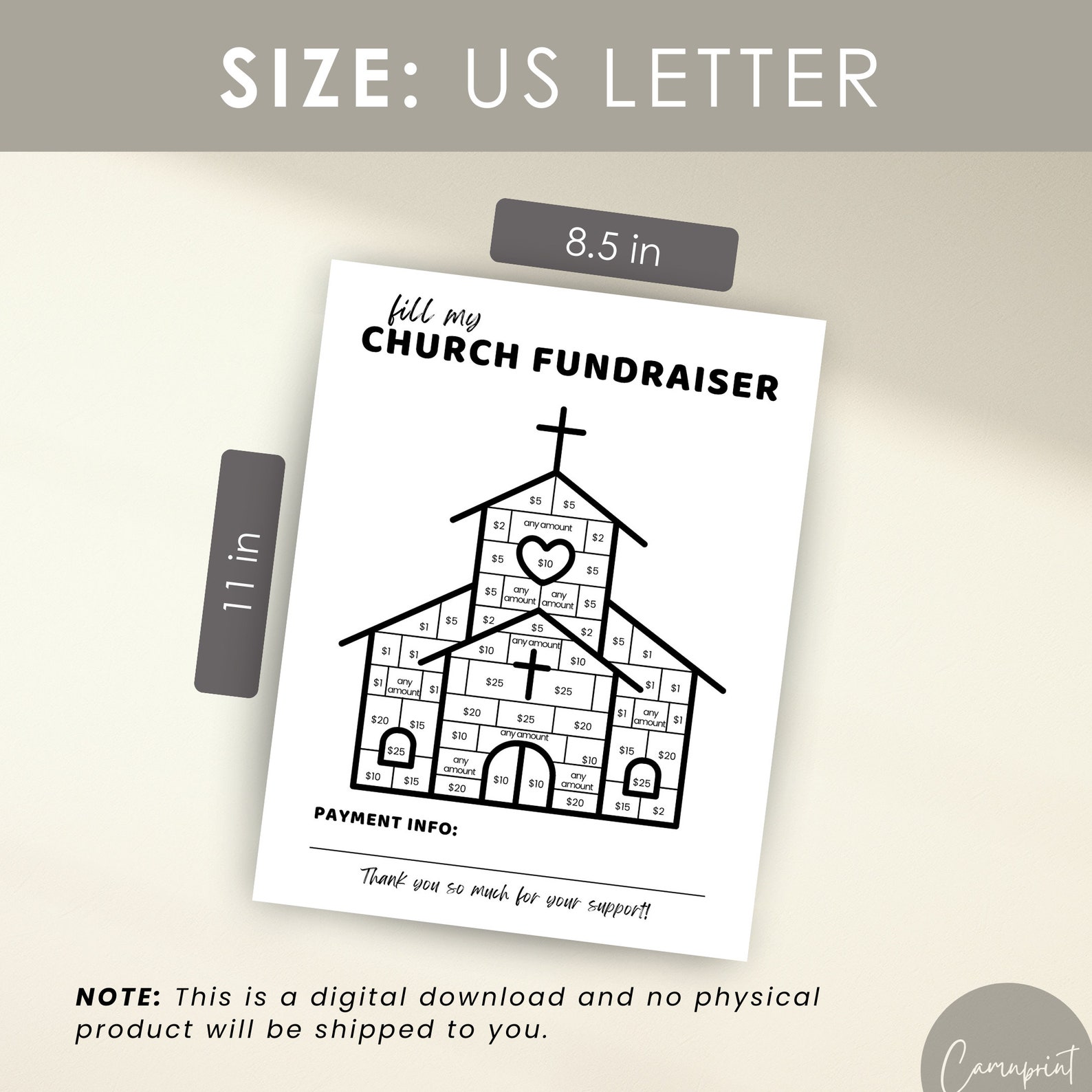 Fill My Church Fundraiser Form for Church Camp, Church Fundraising ...
