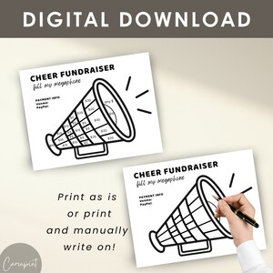 Cheer Fundraiser Printable Fill My Megaphone Fundraiser Form for ...