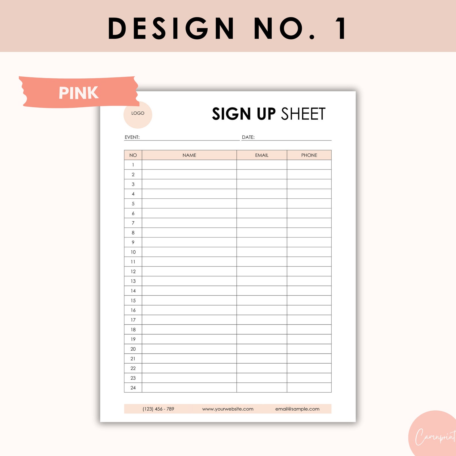 Editable Sign up Sheet Template, Sign up Sheet, Printable Sign up Form ...