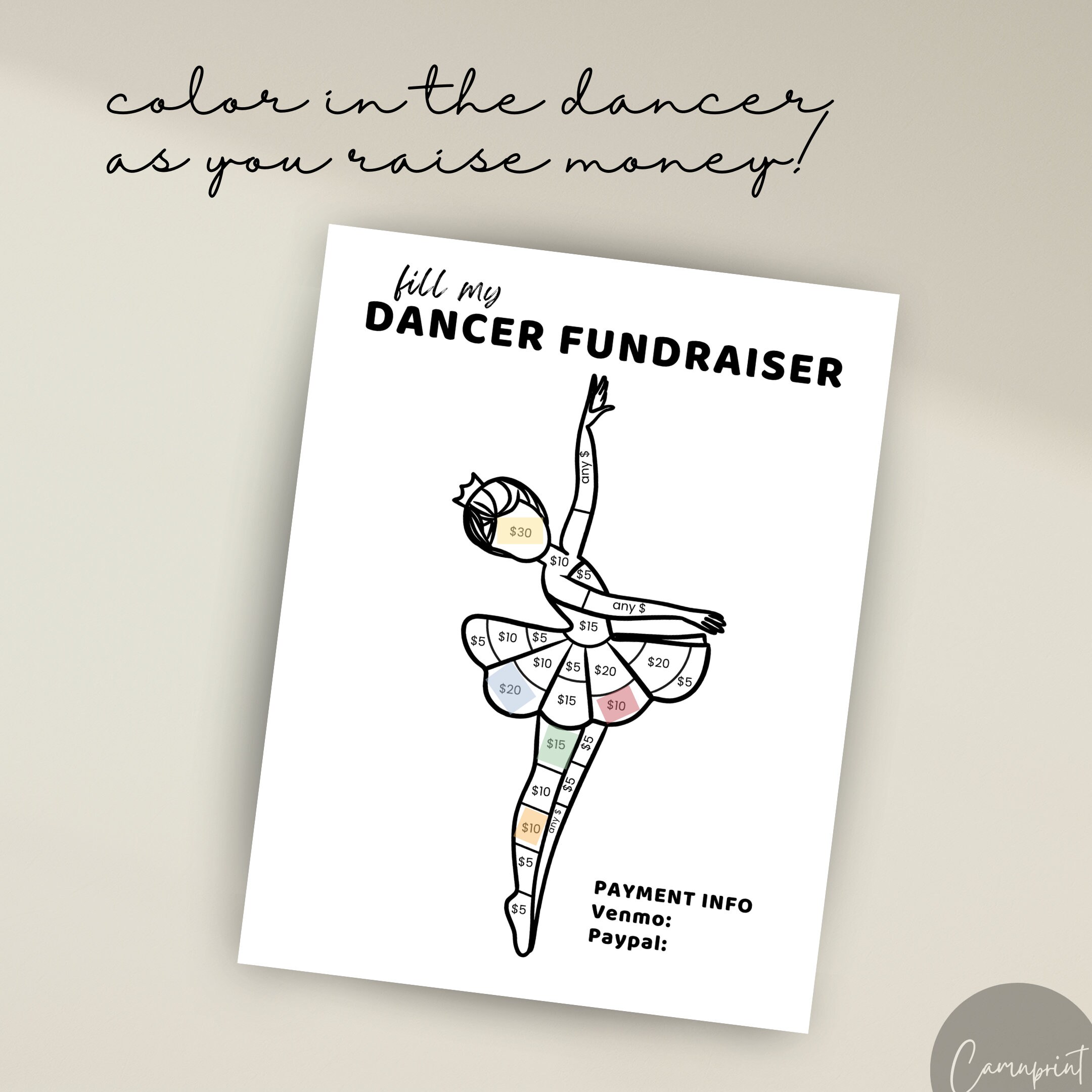 Dance Fundraiser Printable Fill My Dancer Fundraiser Form Editable ...