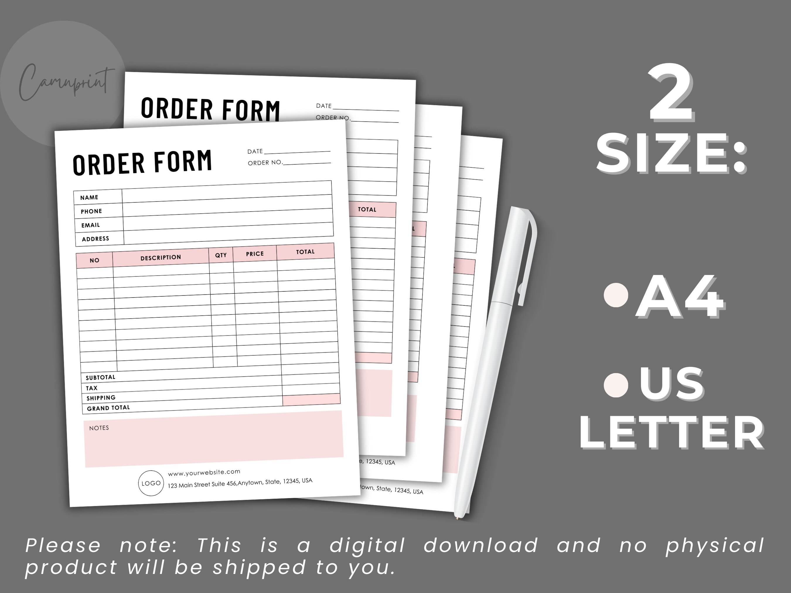 Order Form Editable, Crafters Order Form Template, Etsy Shop Craft ...
