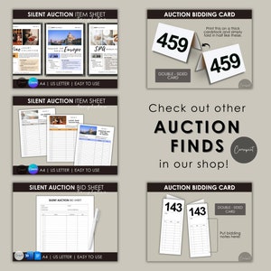 Auction Catalog Template Editable Auction Template for School Auction ...