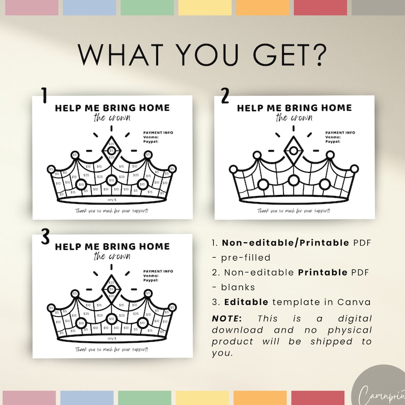 Fill My Crown Pageant Fundraiser for Pageant Fundraising Form Editable ...