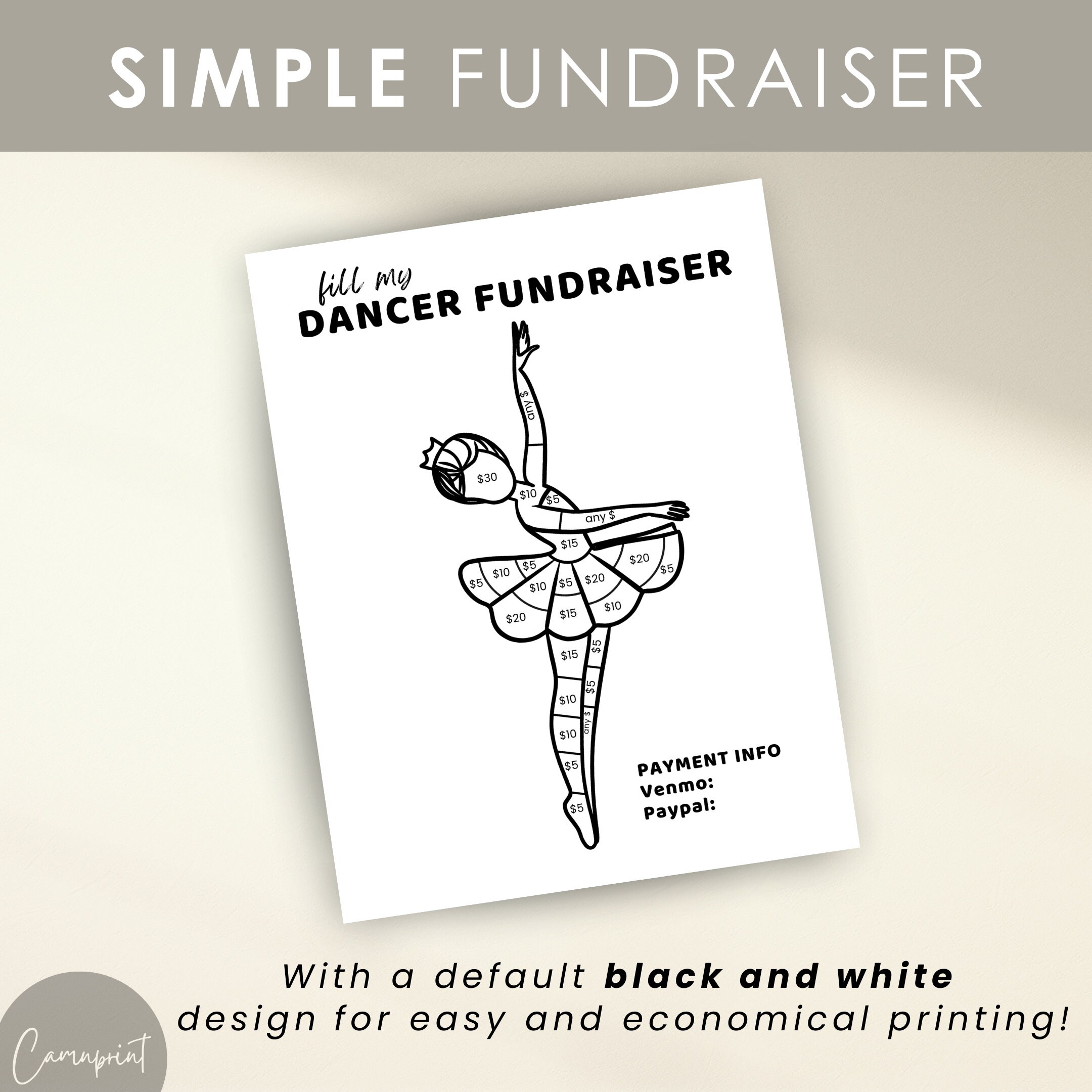 Dance Fundraiser Printable Fill My Dancer Fundraiser Form Editable ...