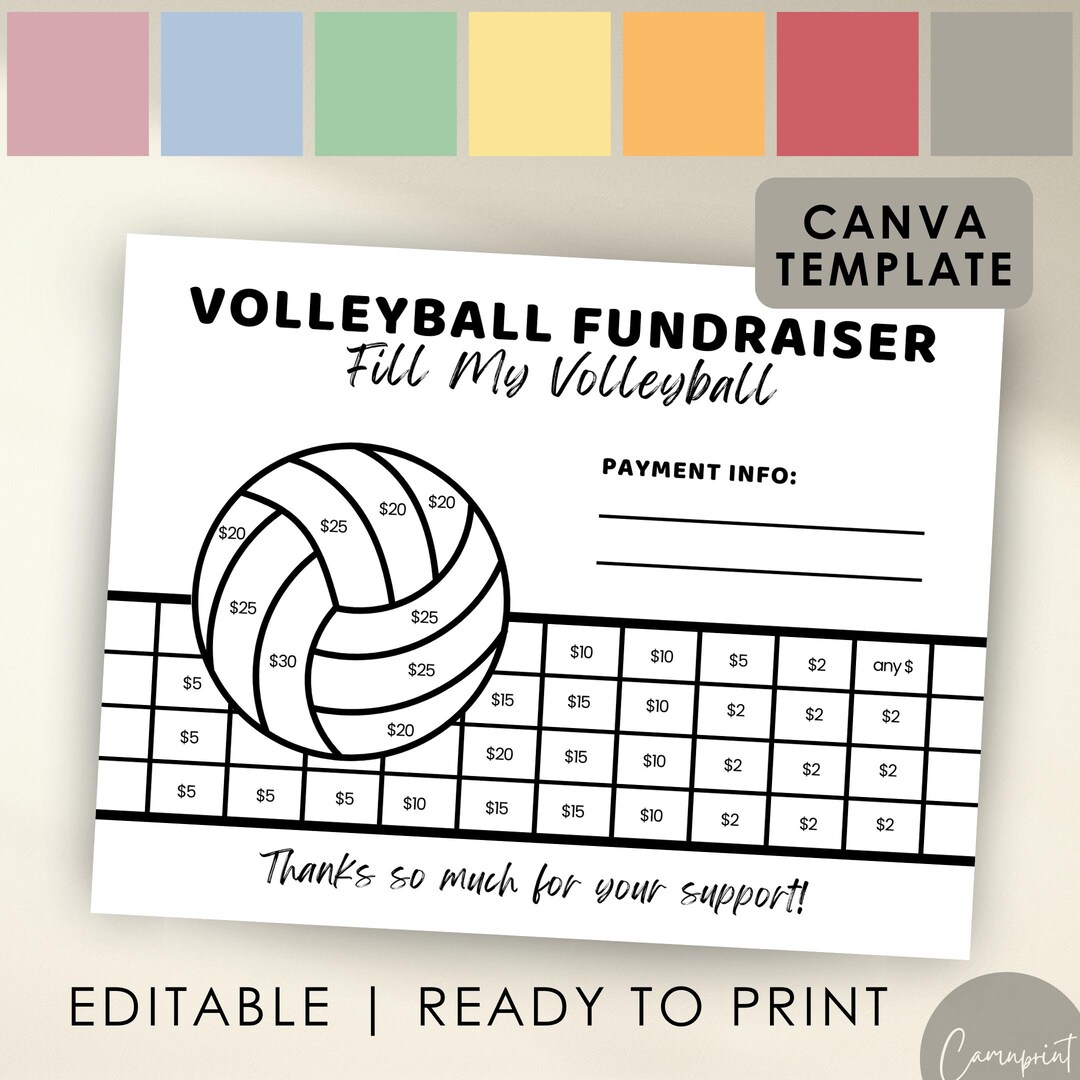 Volleyball Fundraiser Template, Fill My Volleyball Fundraiser Editable ...