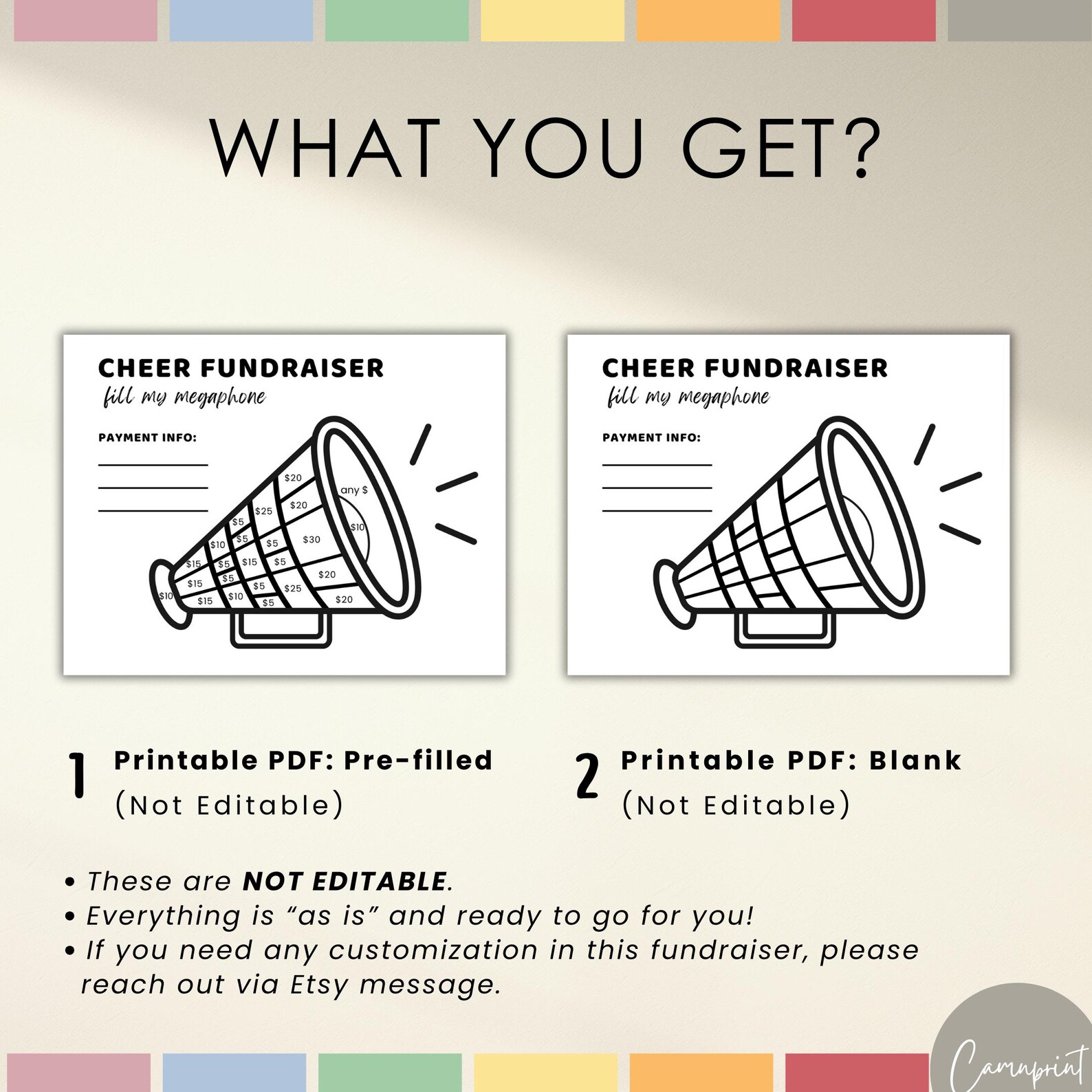 Cheer Fundraiser Printable Fill My Megaphone Fundraiser Form for ...