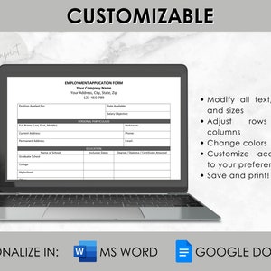 Employment Application, Employee Application Form, Job Application ...
