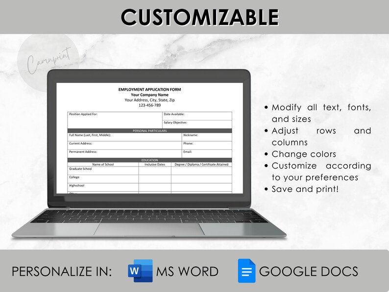 Employment Application, Employee Application Form, Job Application ...