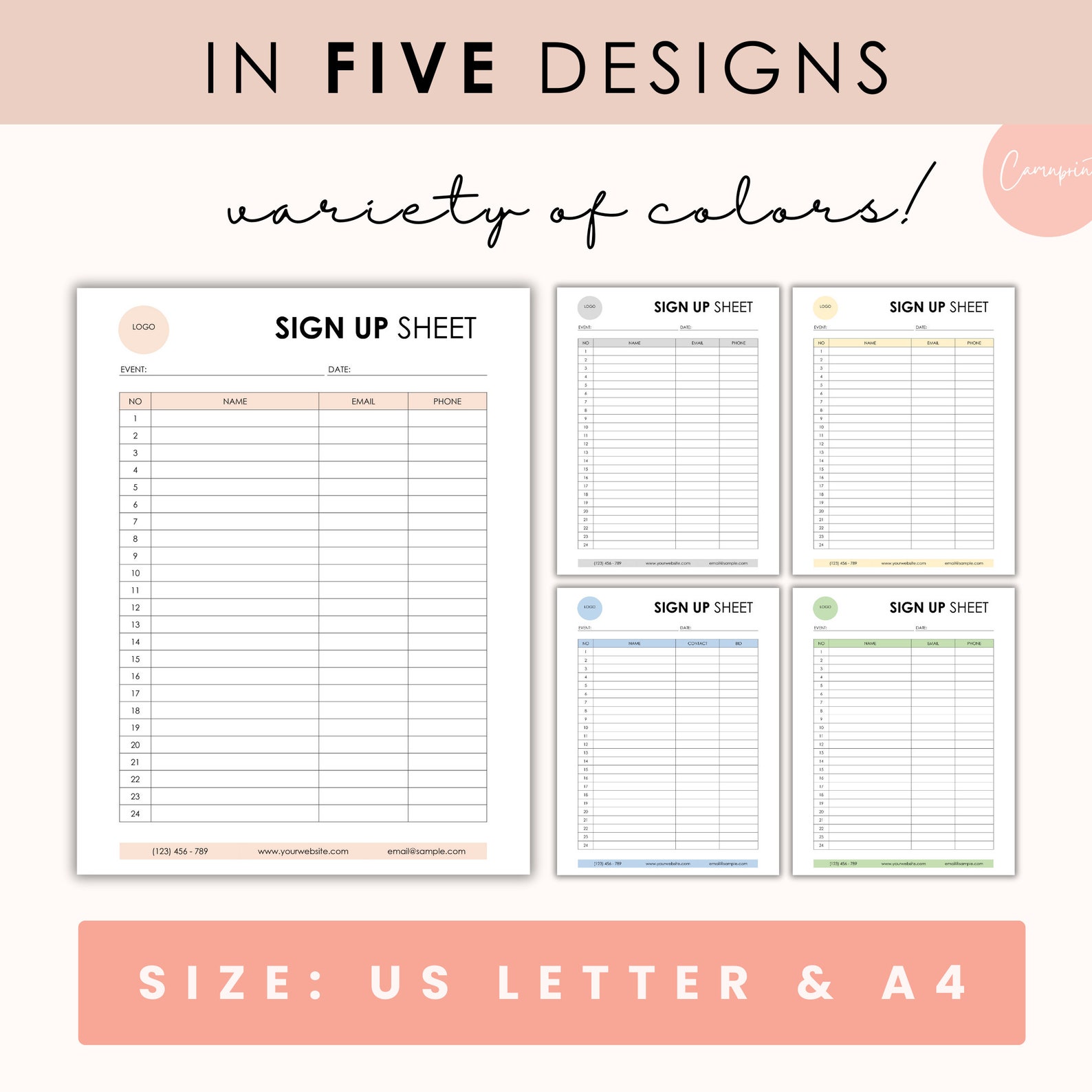 Editable Sign up Sheet Template, Sign up Sheet, Printable Sign up Form ...