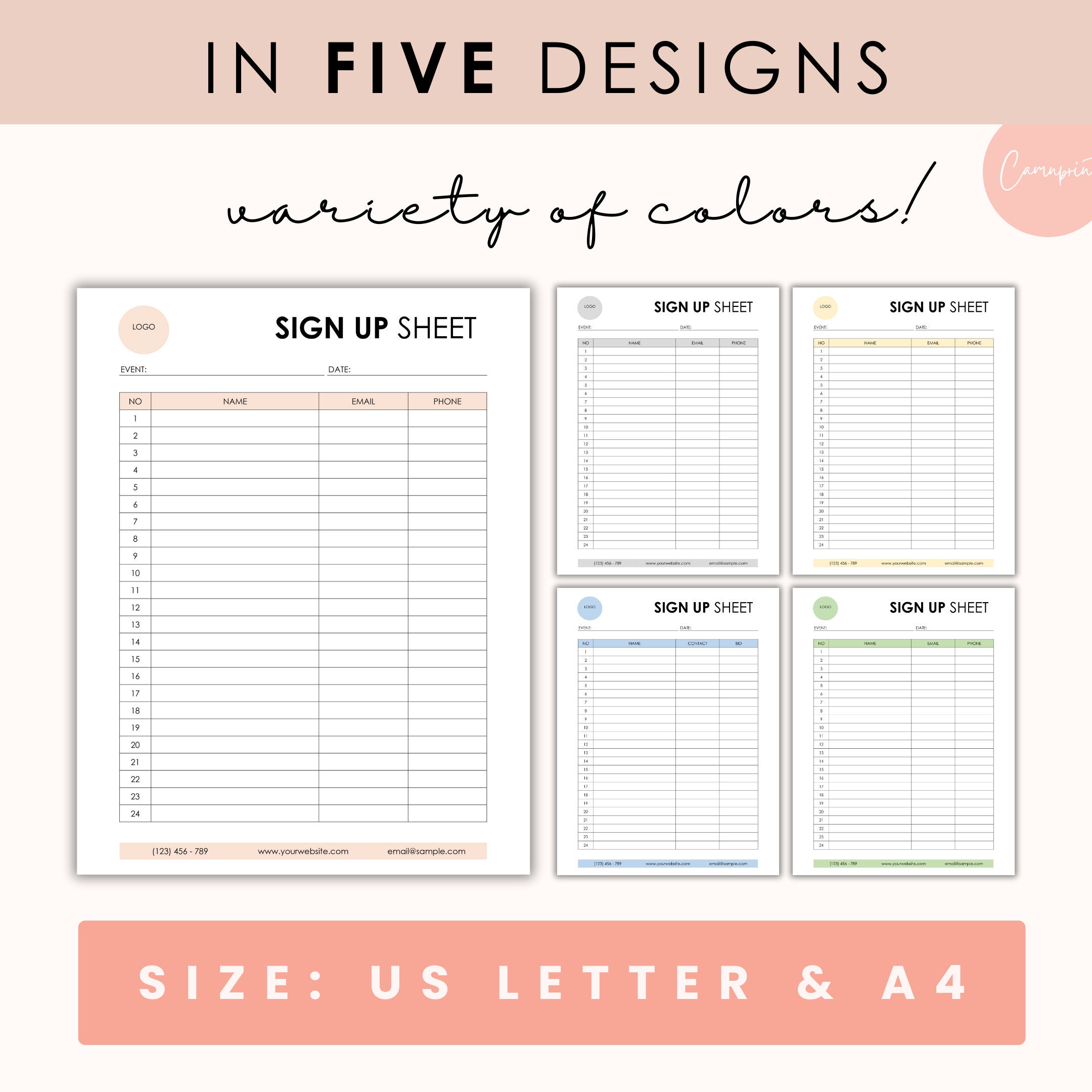 Editable Sign up Sheet Template, Sign up Sheet, Printable Sign up Form ...
