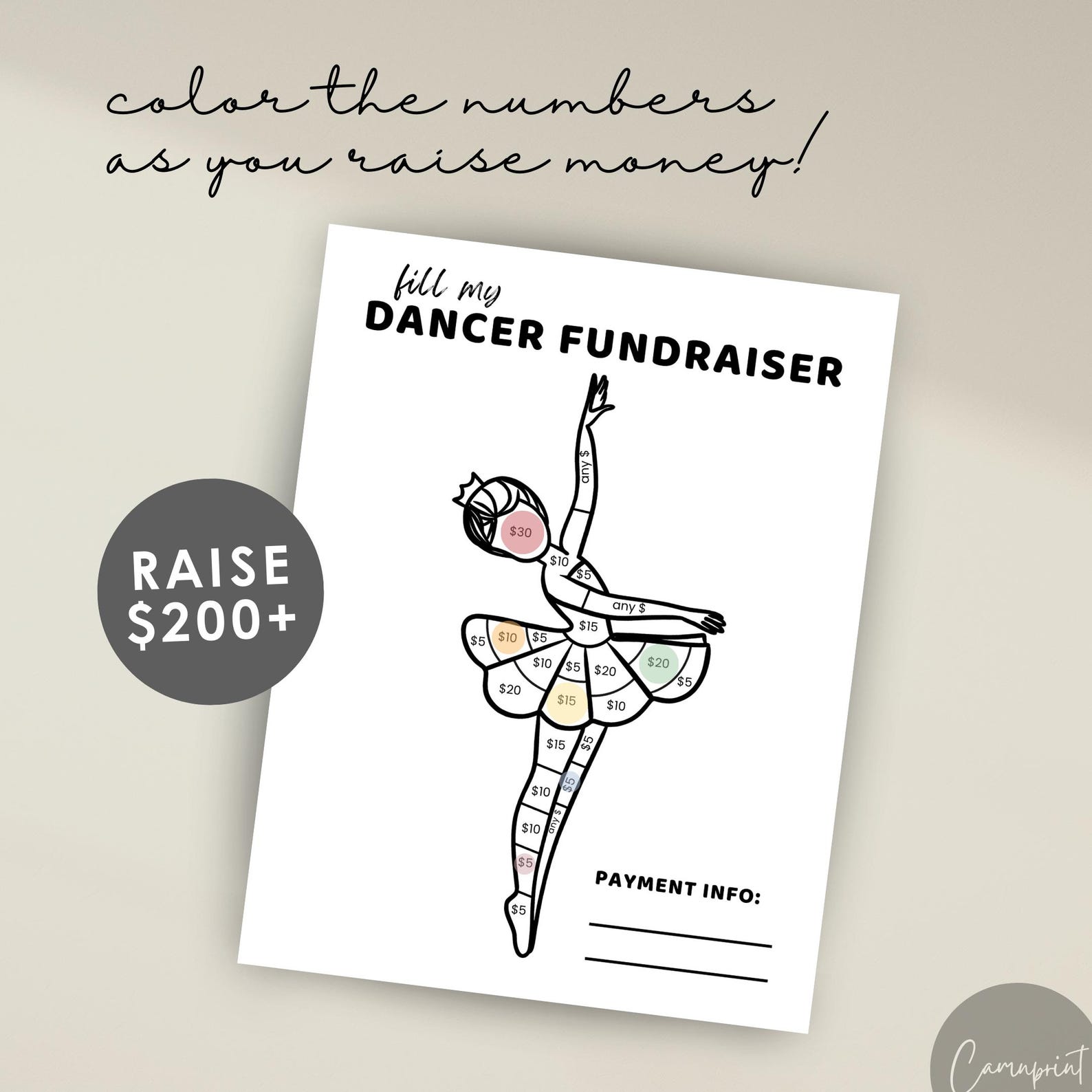 Dance Fundraiser Printable Fill My Dancer Fundraiser Printable ...