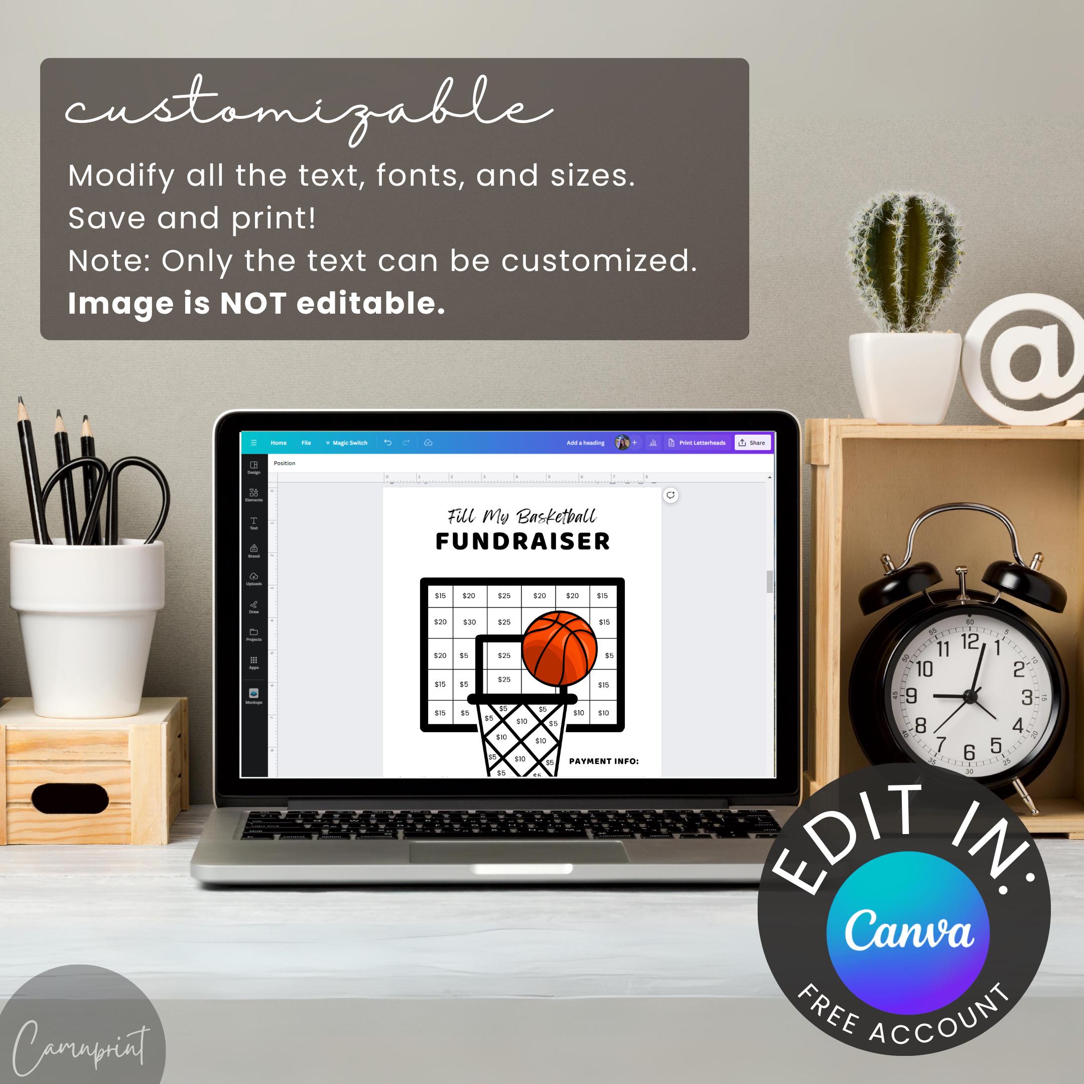 Basketball Fundraiser Template for Sports Fundraiser, Color My ...