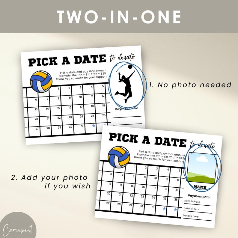 Volleyball Fundraiser Template, Fill My Volleyball Calendar Fundraiser ...