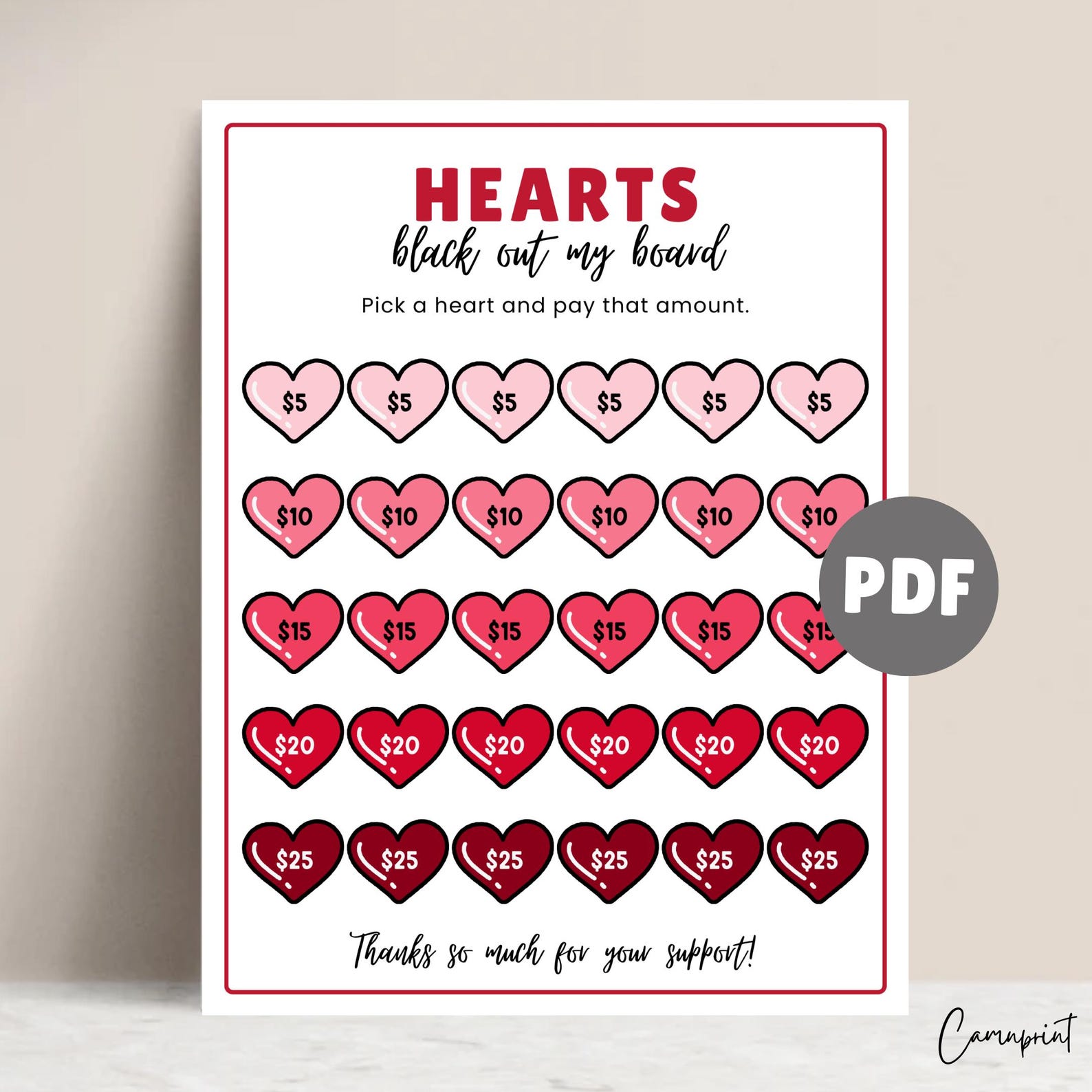 Heart Fundraiser, February Fundraiser, Valentine Fundraiser for ...