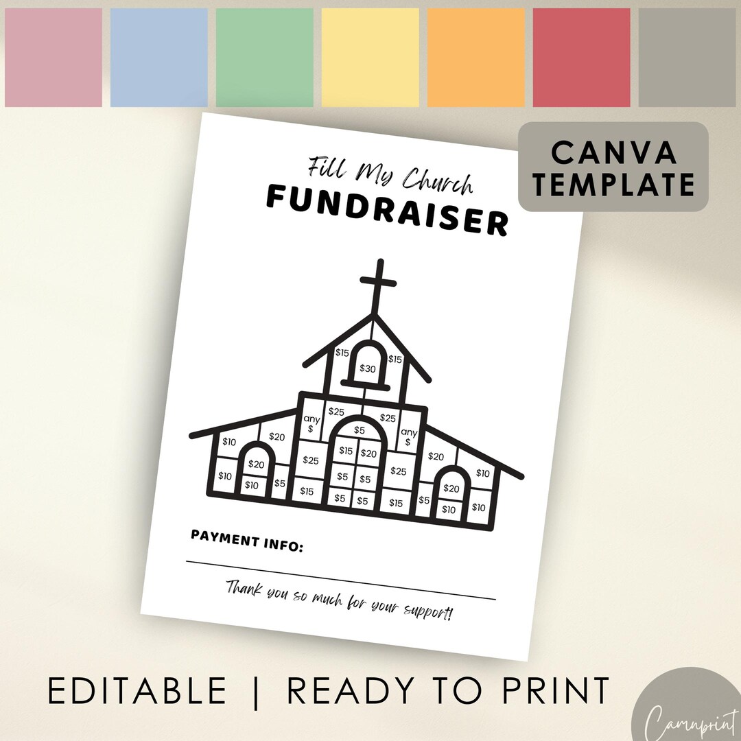 Fill My Church Fundraiser Form for Church Camp, Church Fundraising ...