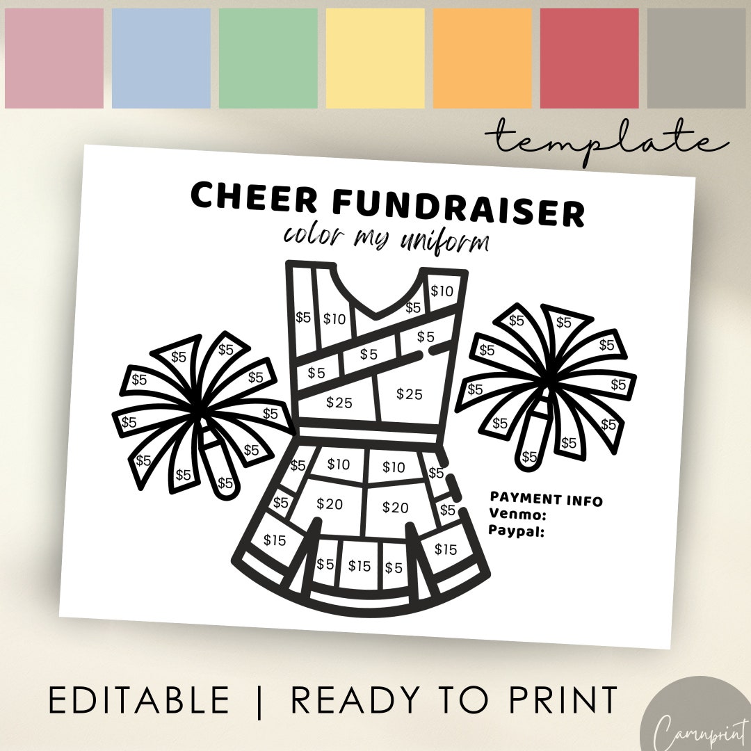 Cheer Fundraiser Fill My Uniform Fundraiser Form Editable Fundraiser ...
