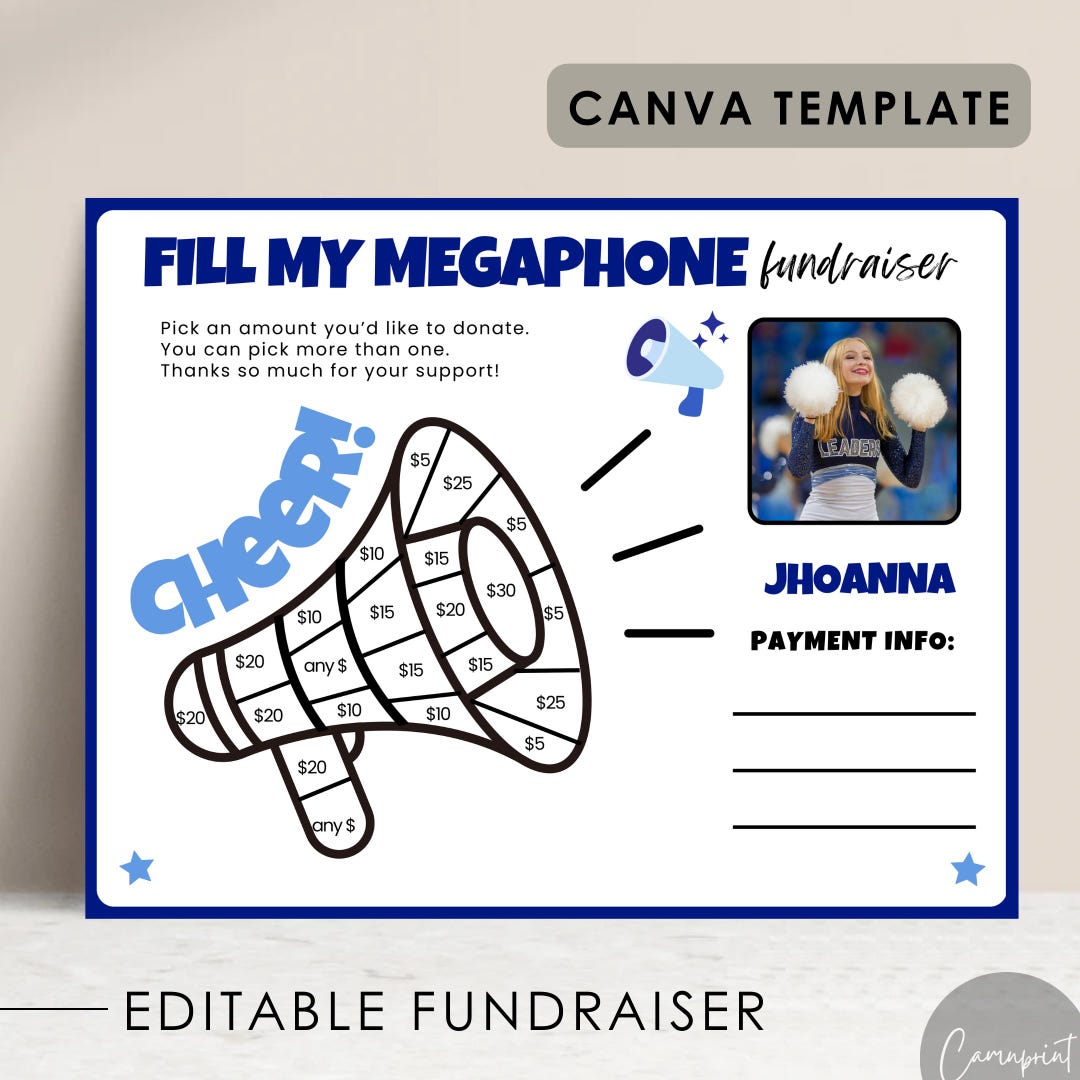 Cheer Fundraiser Fill My Megaphone Fundraiser Form for Cheerleading ...